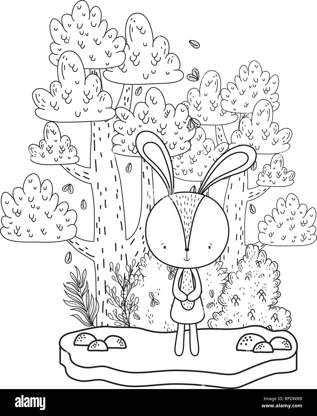 little rabbit in the landscape Stock Vector Image & Art - Alamy