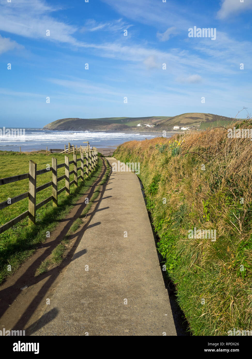 beautiful scenic footpath leading to Croyde beach in North Devon ...