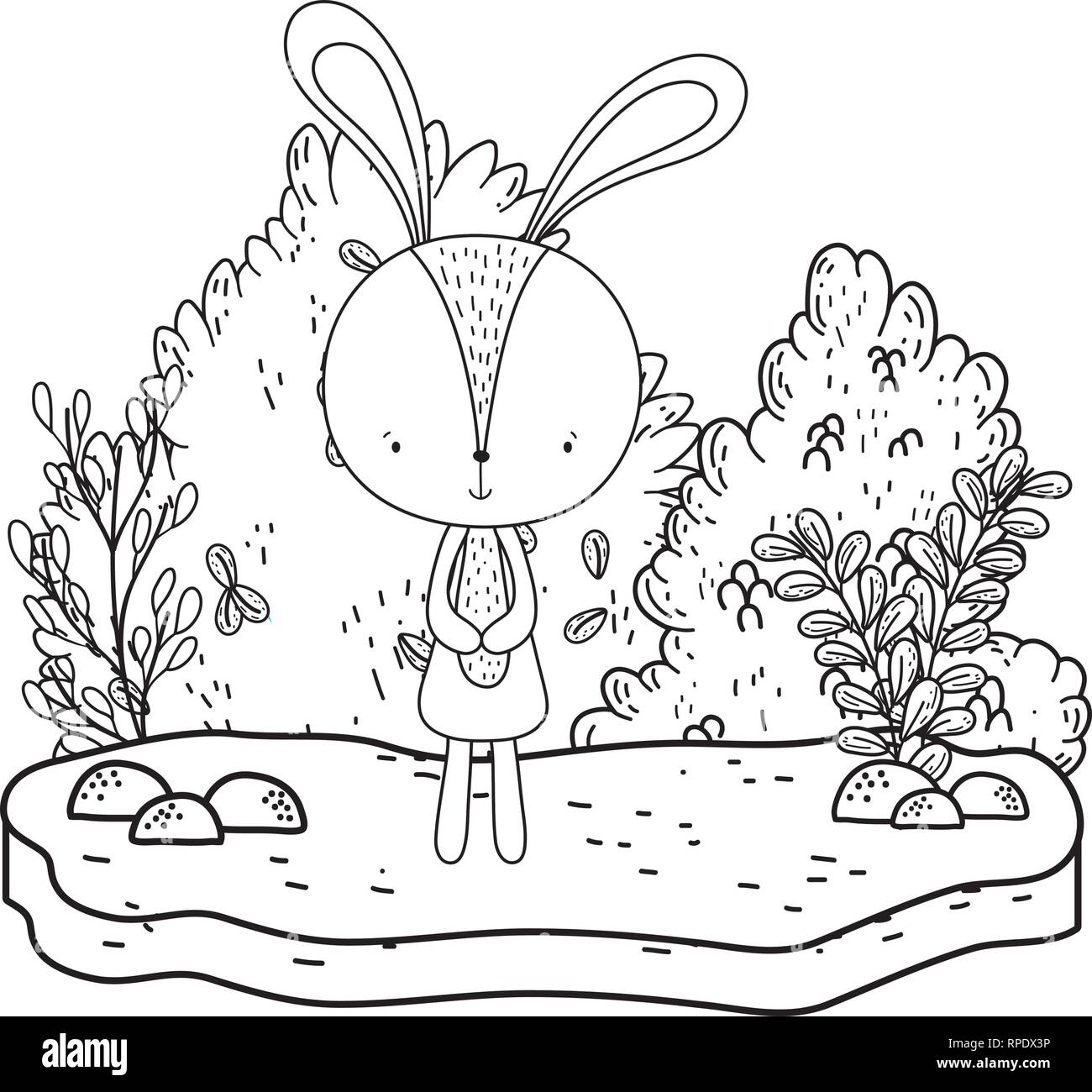 little rabbit in the landscape Stock Vector Image & Art - Alamy