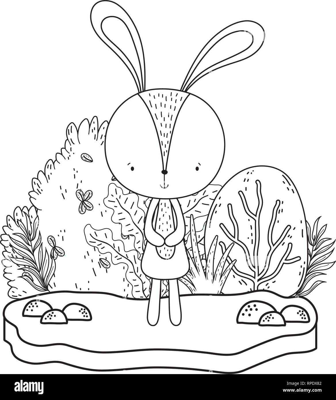 little rabbit in the landscape Stock Vector Image & Art - Alamy