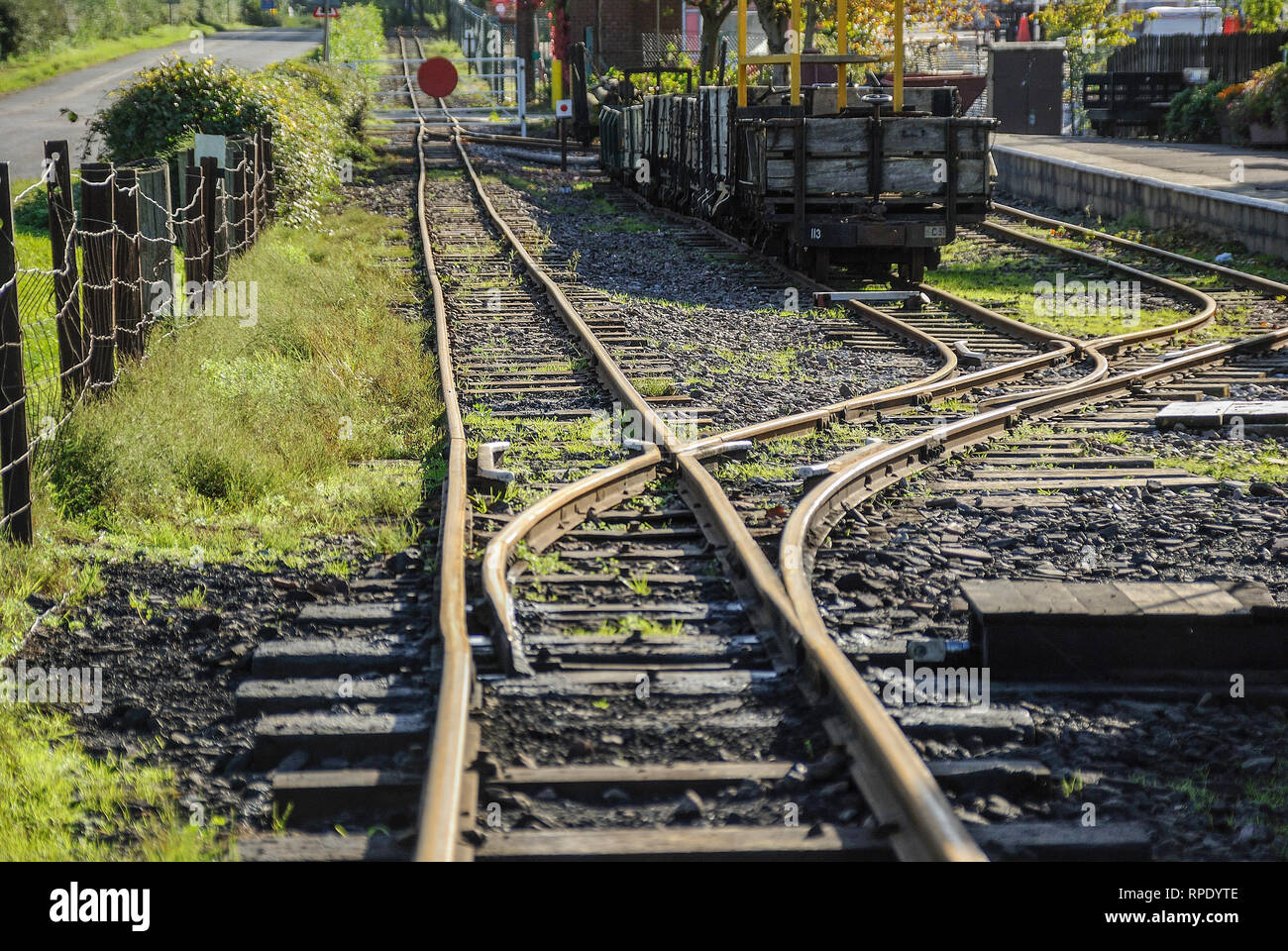 Railway track points crossing hi-res stock photography and images - Alamy