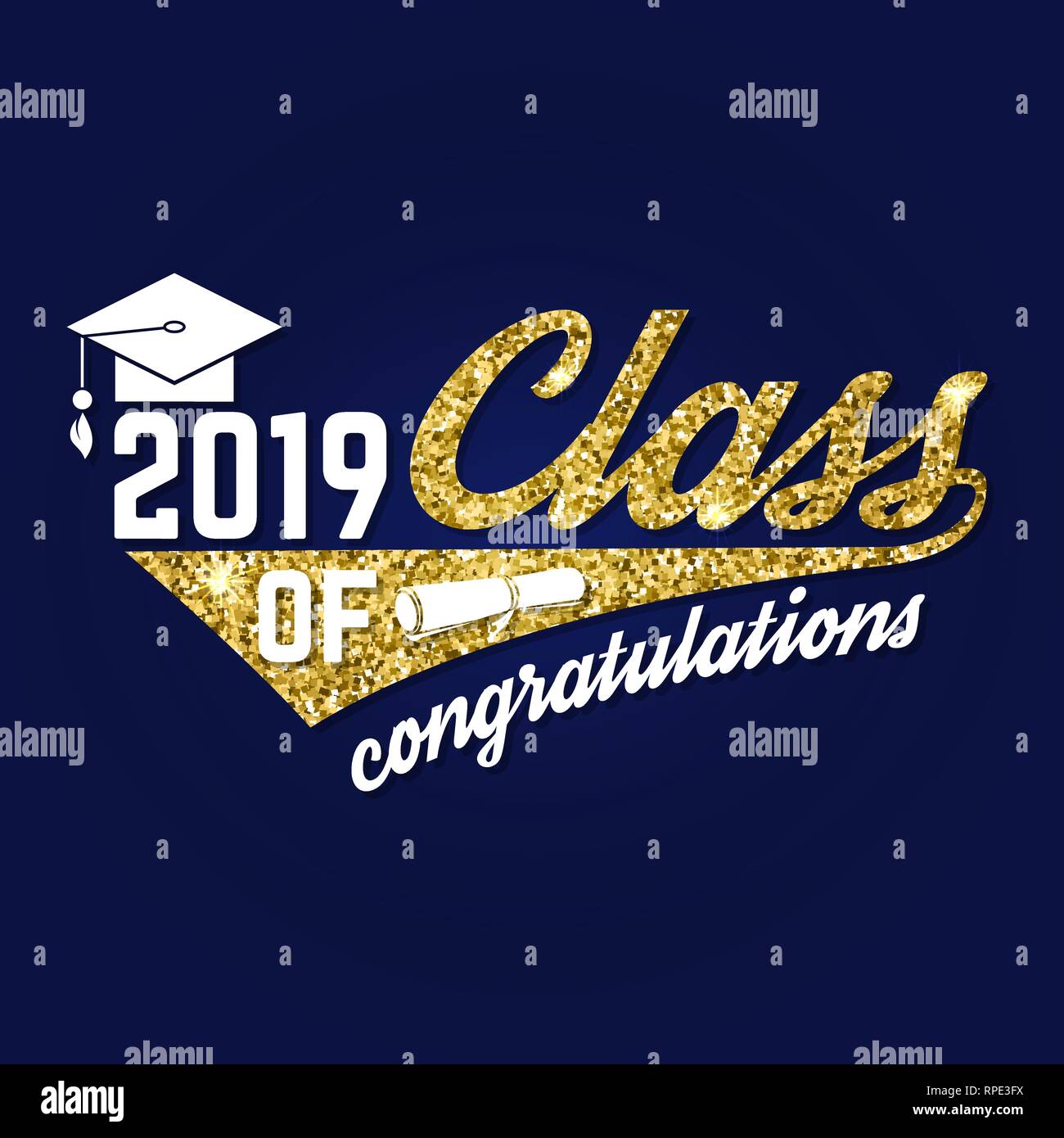 Gold graduation diploma design hi-res stock photography and images - Alamy