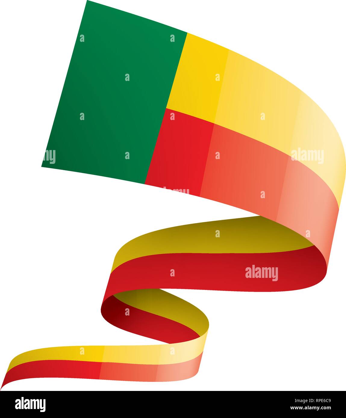 Benin flag, vector illustration on a white background Stock Vector ...