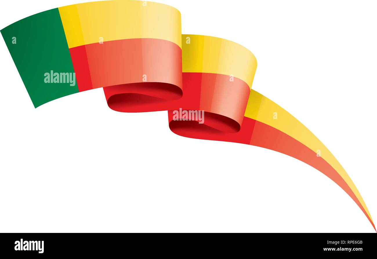 Benin flag, vector illustration on a white background Stock Vector ...