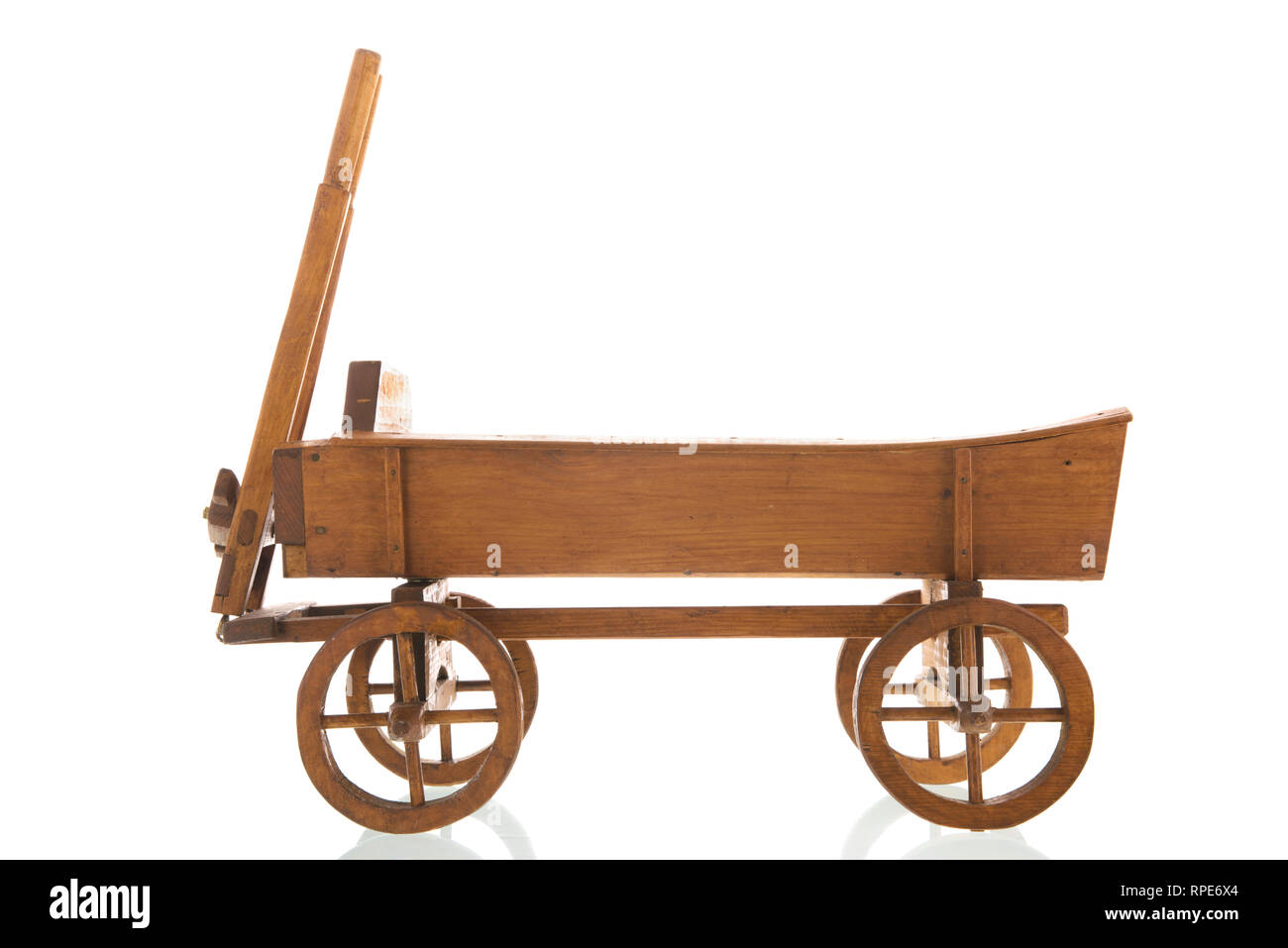 Antique wooden farmers cart for agriculture purpose isolated over white ...