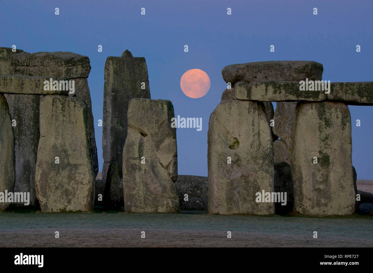 Stonehenge with moon Stock Photo - Alamy