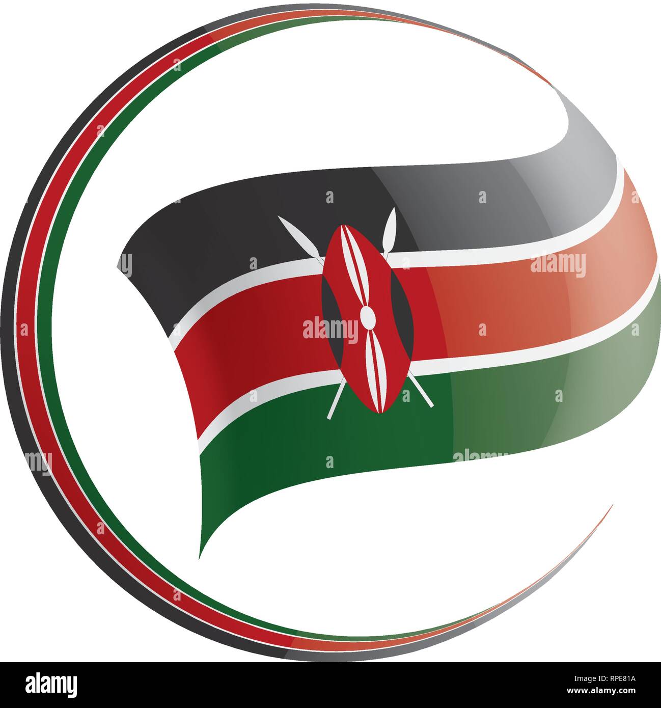 Kenya flag, vector illustration on a white background Stock Vector ...