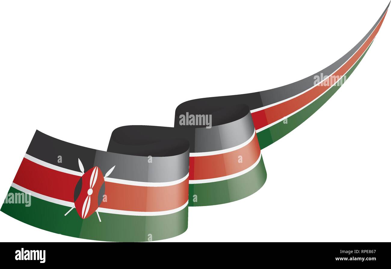 Kenya flag, vector illustration on a white background Stock Vector ...