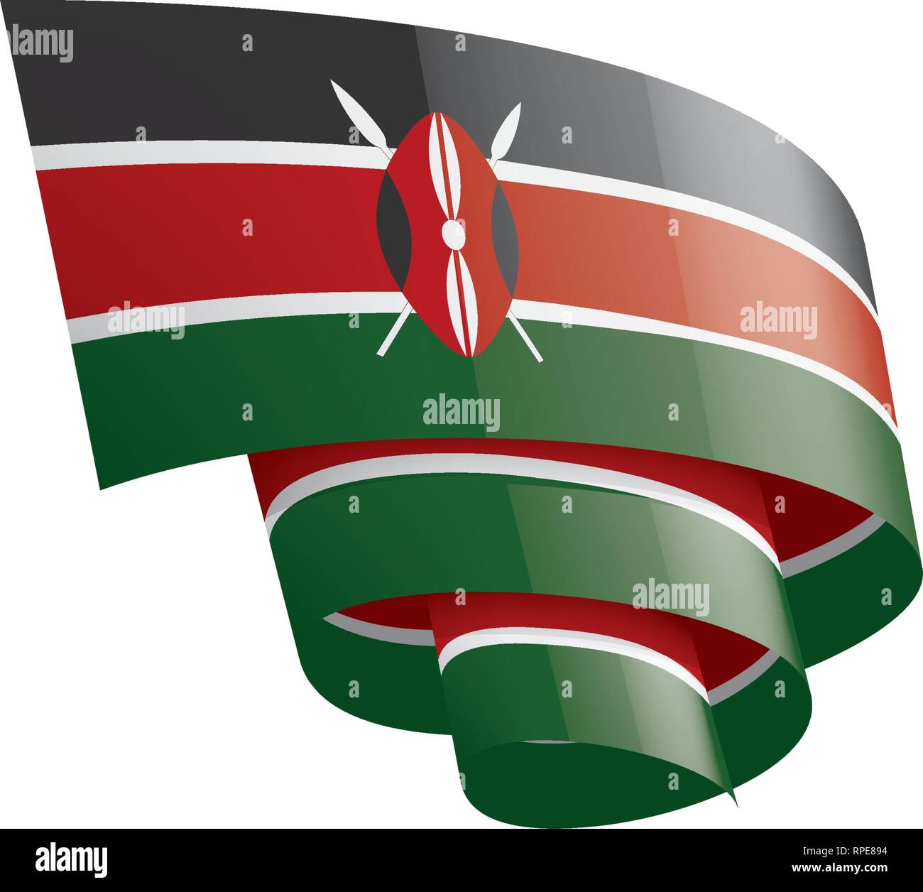 Kenya flag, vector illustration on a white background Stock Vector ...
