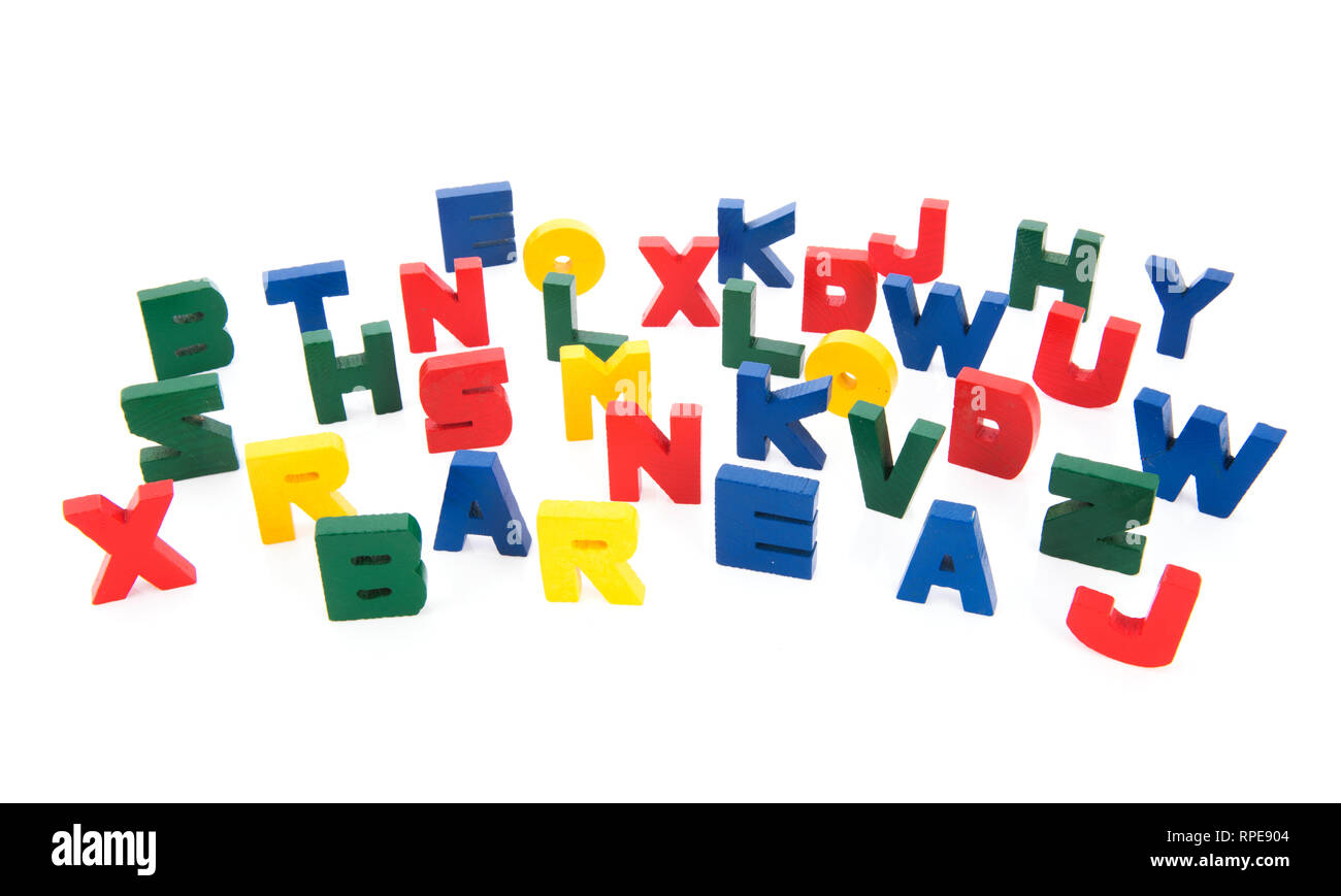 Colorful vintage alphabet letters isolated over white background Stock ...