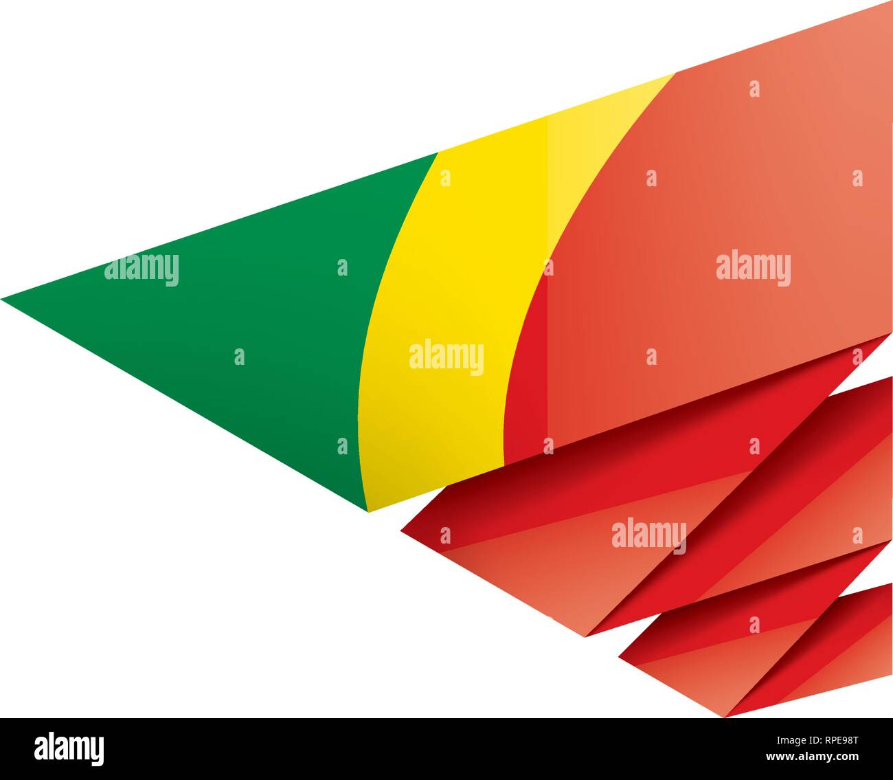 Congo flag, vector illustration on a white background Stock Vector ...