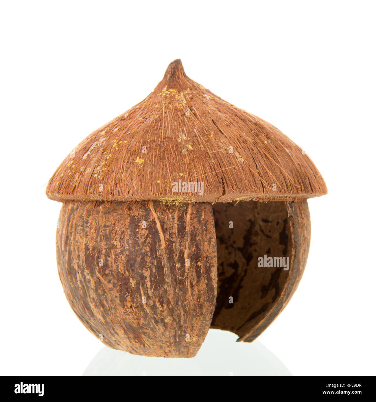 Tropical straw hut isolated over white background Stock Photo - Alamy