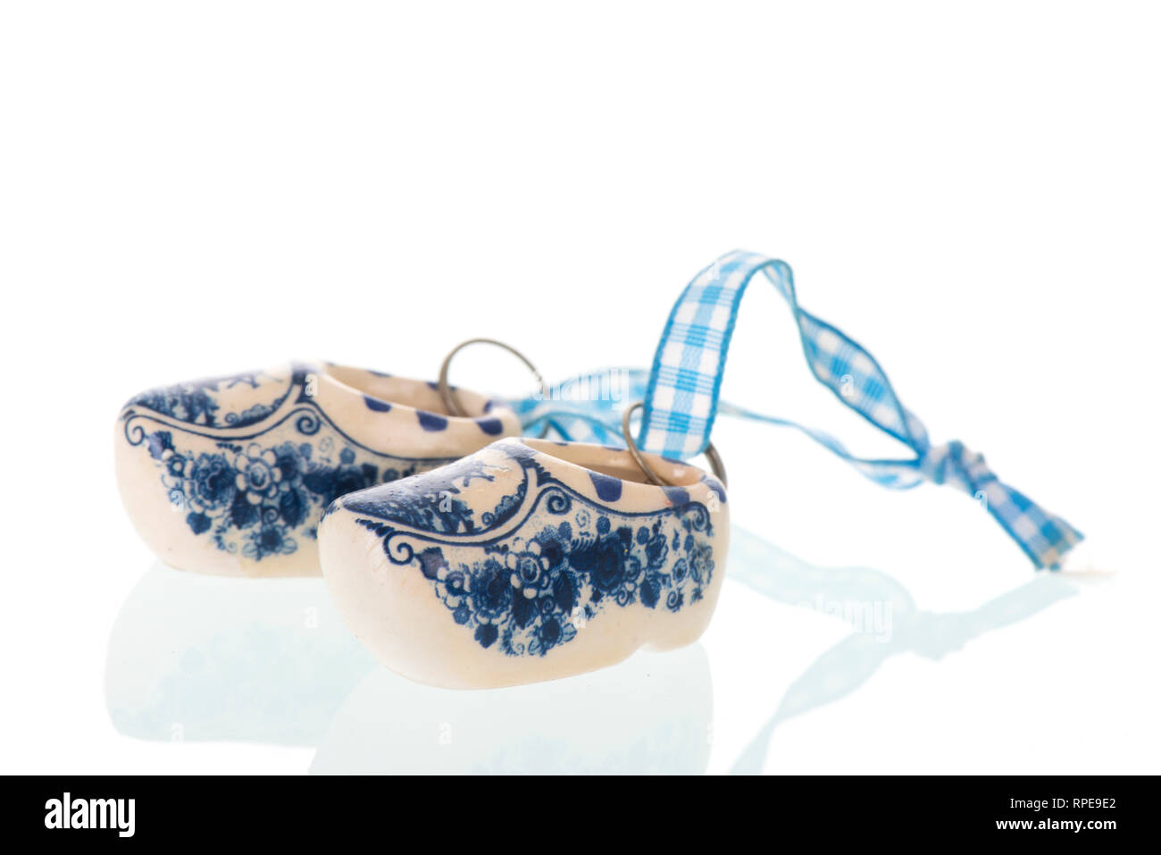 Typical Dutch Delfts blue clogs as souvenir isolated over white ...