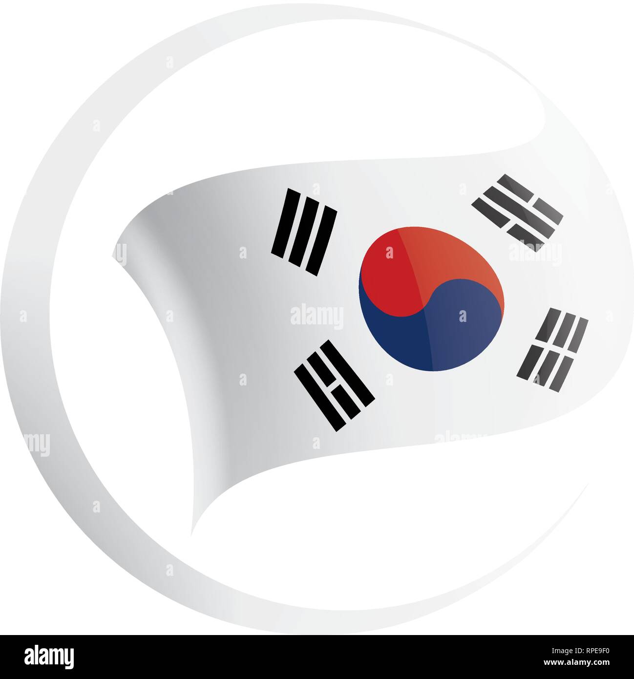South Korean flag, vector illustration on a white background Stock ...