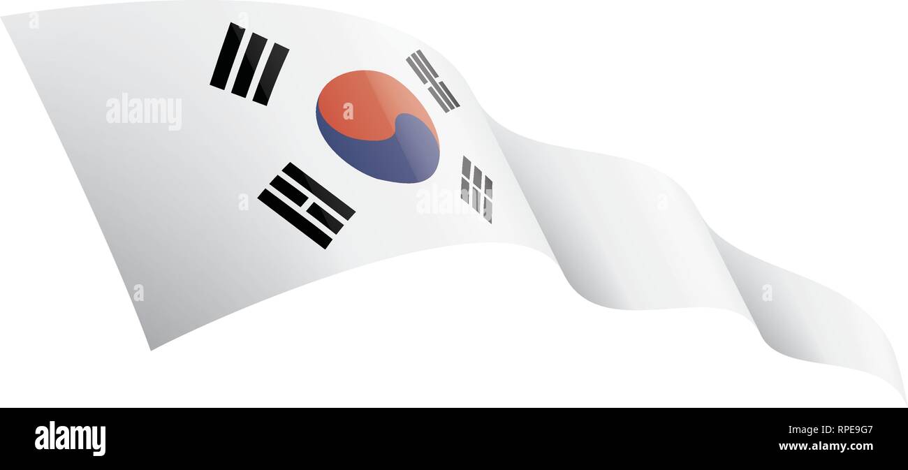 South Korean flag, vector illustration on a white background Stock ...