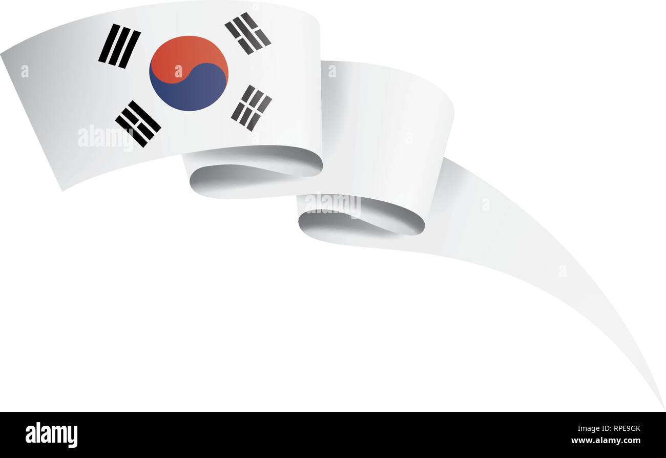South Korean flag, vector illustration on a white background Stock ...