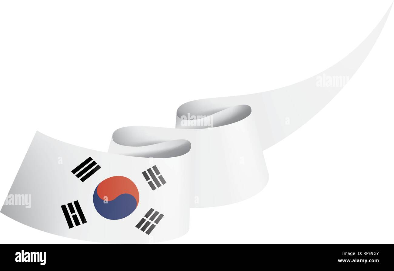 South Korean flag, vector illustration on a white background Stock ...