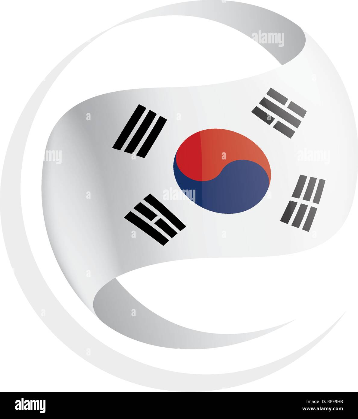 South Korean flag, vector illustration on a white background Stock ...