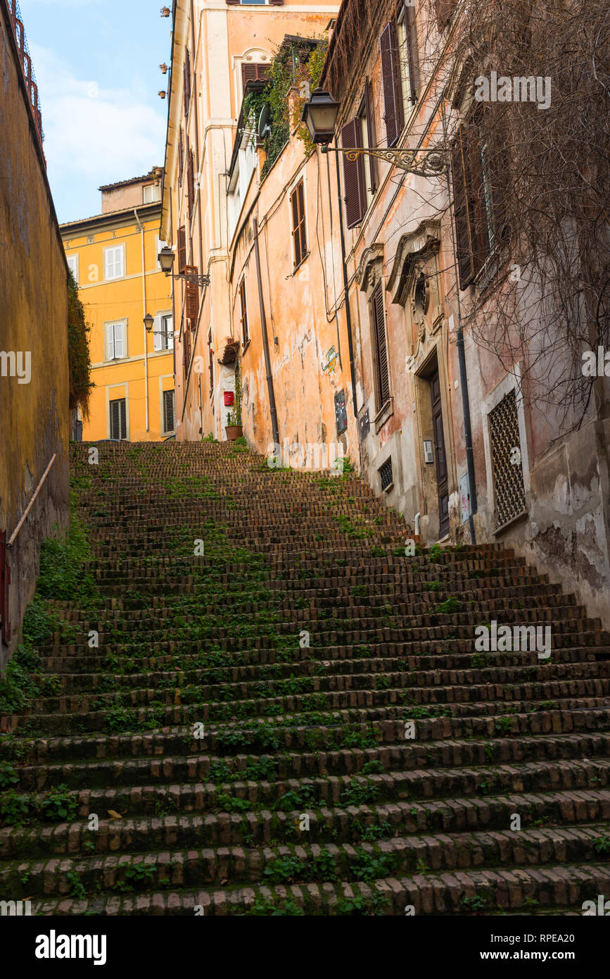 Via di Sant' Onofrio becomes a steep stairway giving a shortcut up to ...