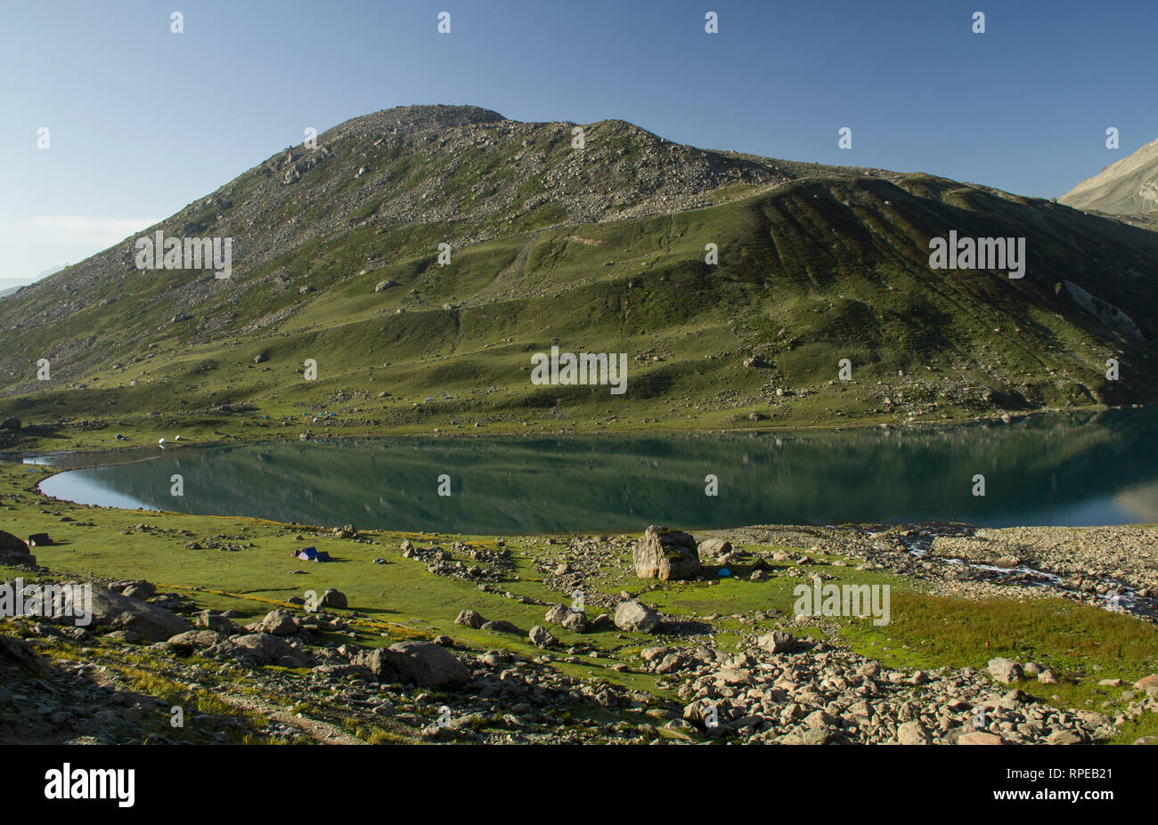 Scenic view of Nundkol Lake Stock Photo - Alamy