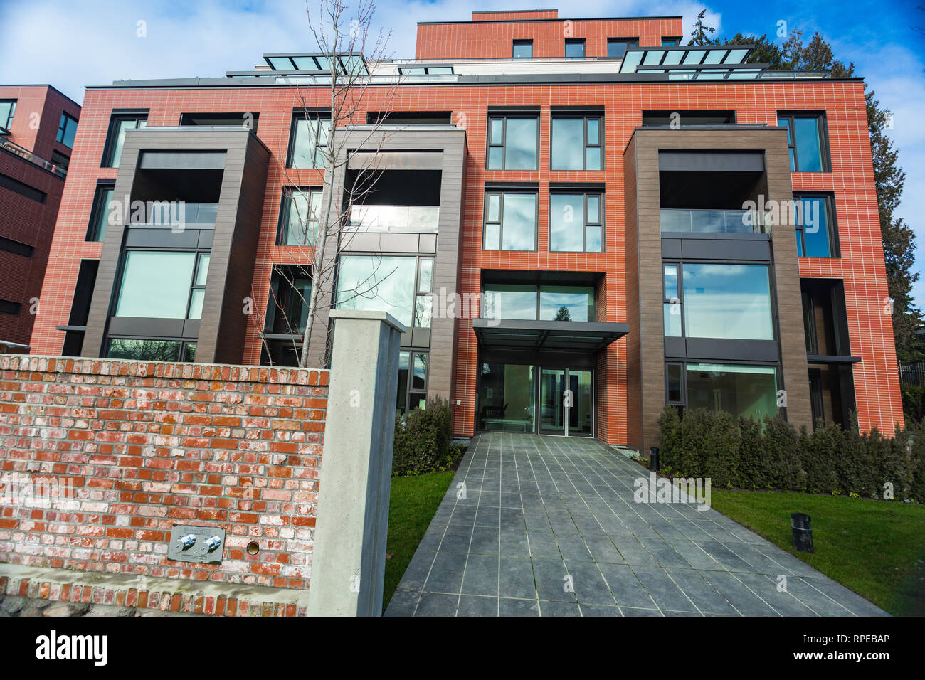 Modern Red Brick Building