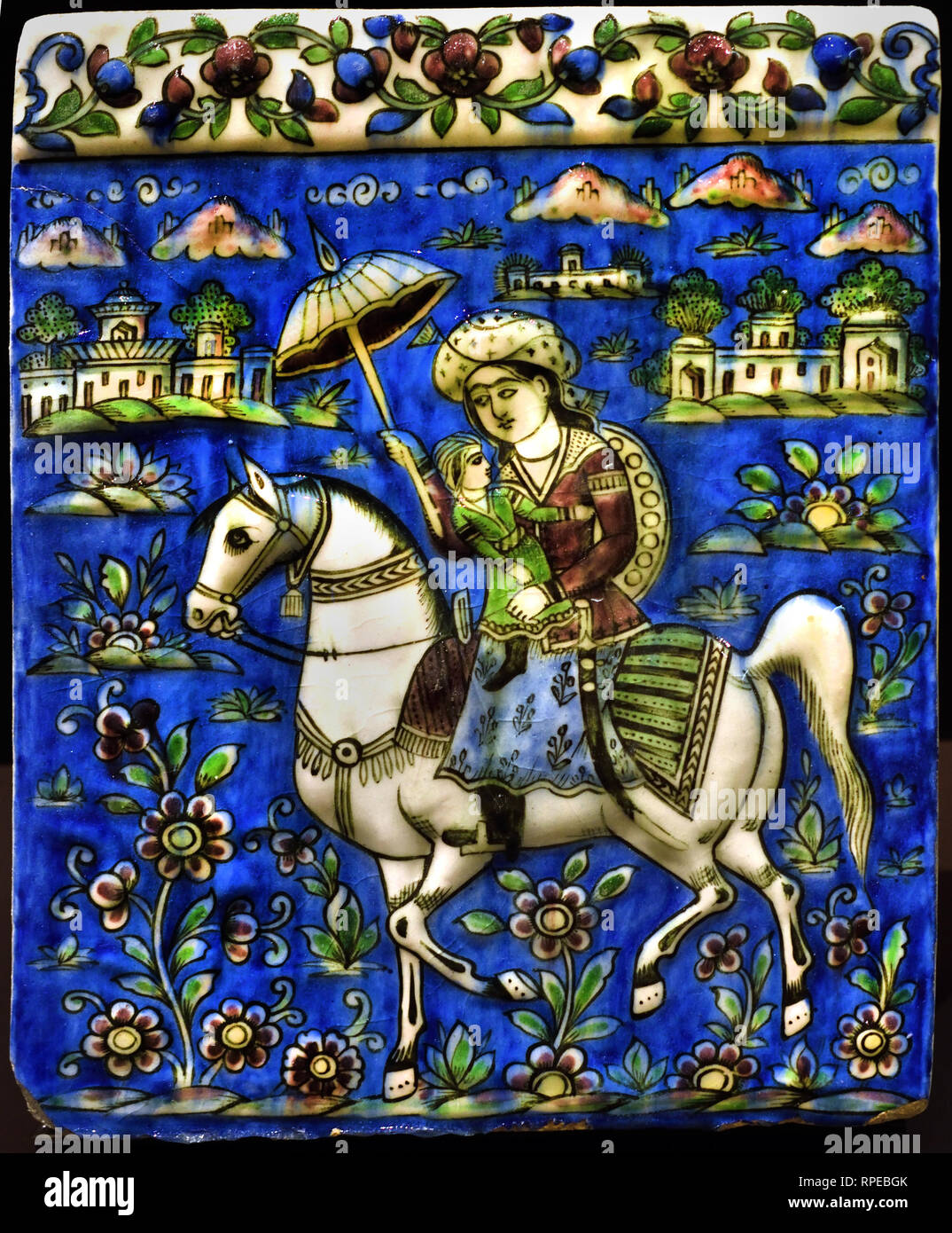 Brick with Ottoman scene 19th Century Museum Malaga Fine Arts, Spain ...