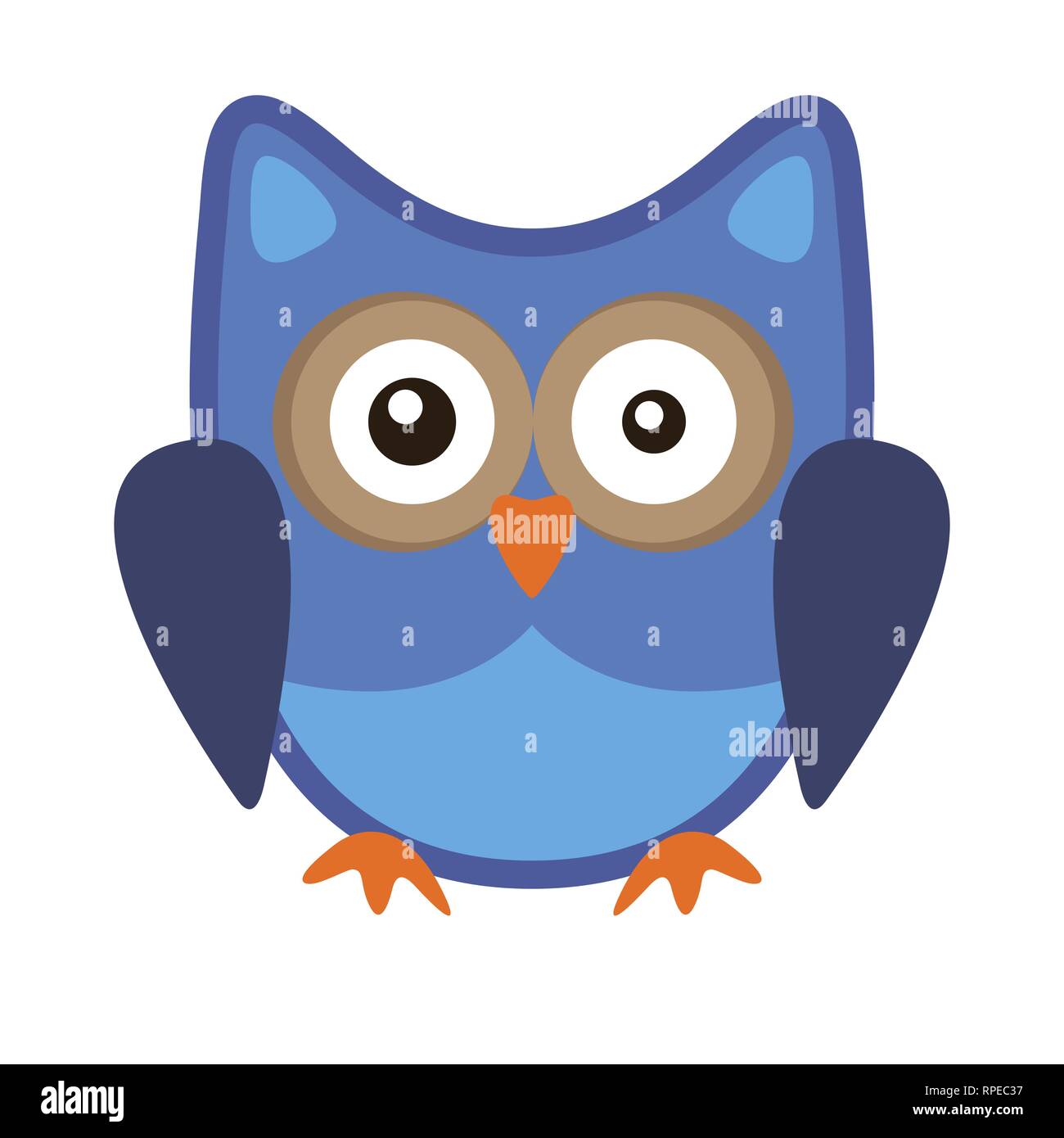 Cute Colorful Blue Owl
