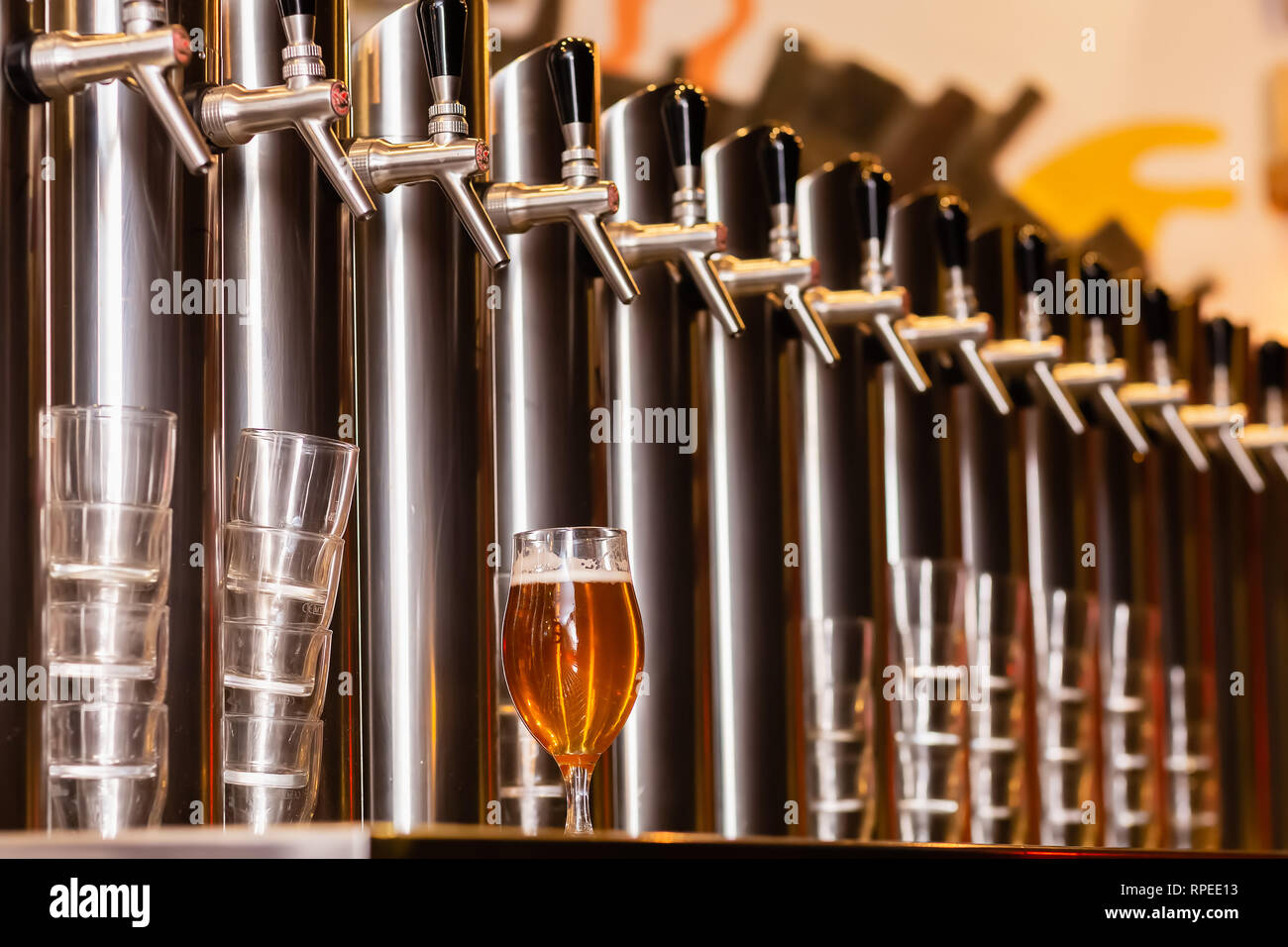 picture of a beer pump in a beer bar Stock Photo - Alamy