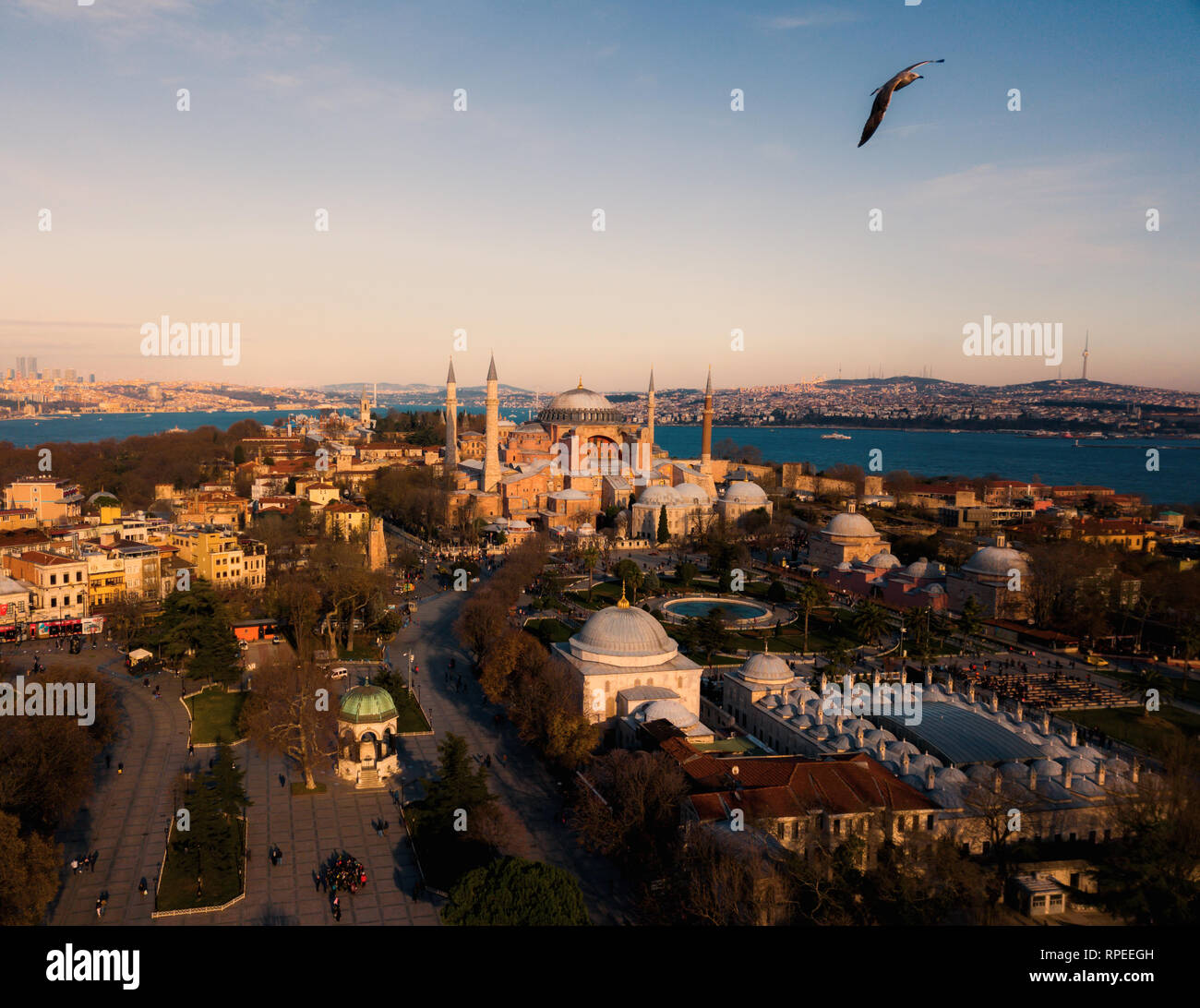 Aerial drone shot istanbul bosphorus hi-res stock photography and ...