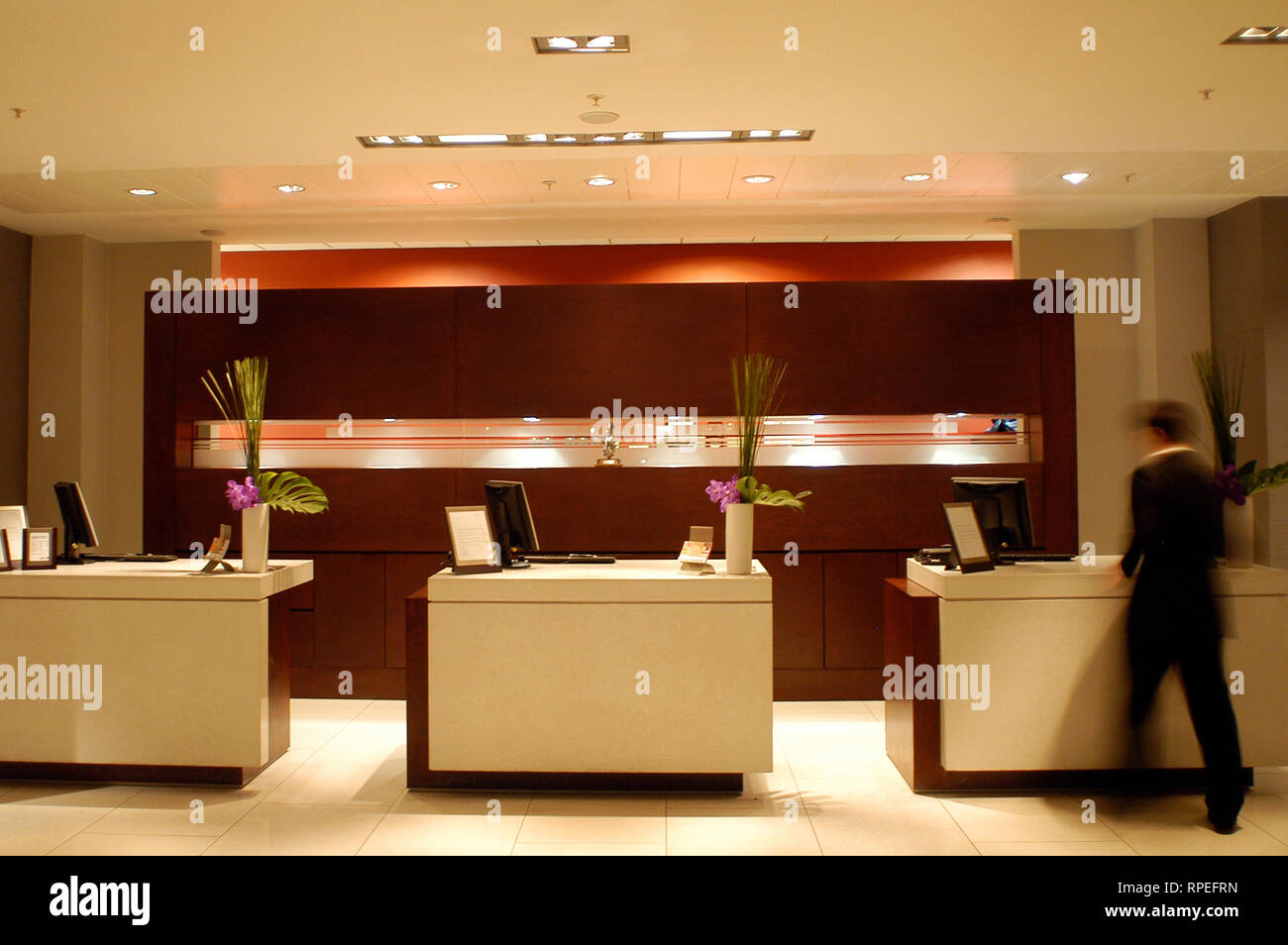 Tourism: Radisson Blu hotel, lobby, Glasgow, Scotland, United Kingdom ...