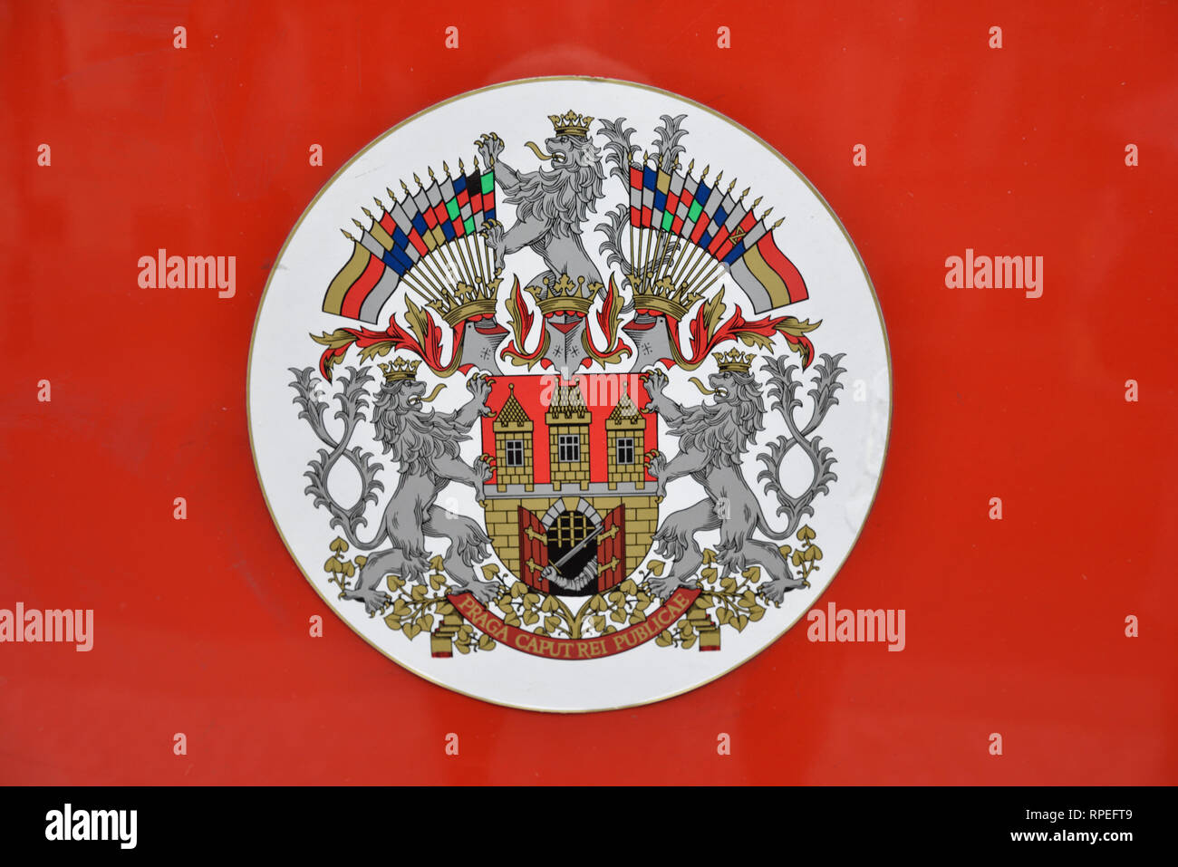 Current version of Coat of arms of the city of Prague, Czech capital on ...