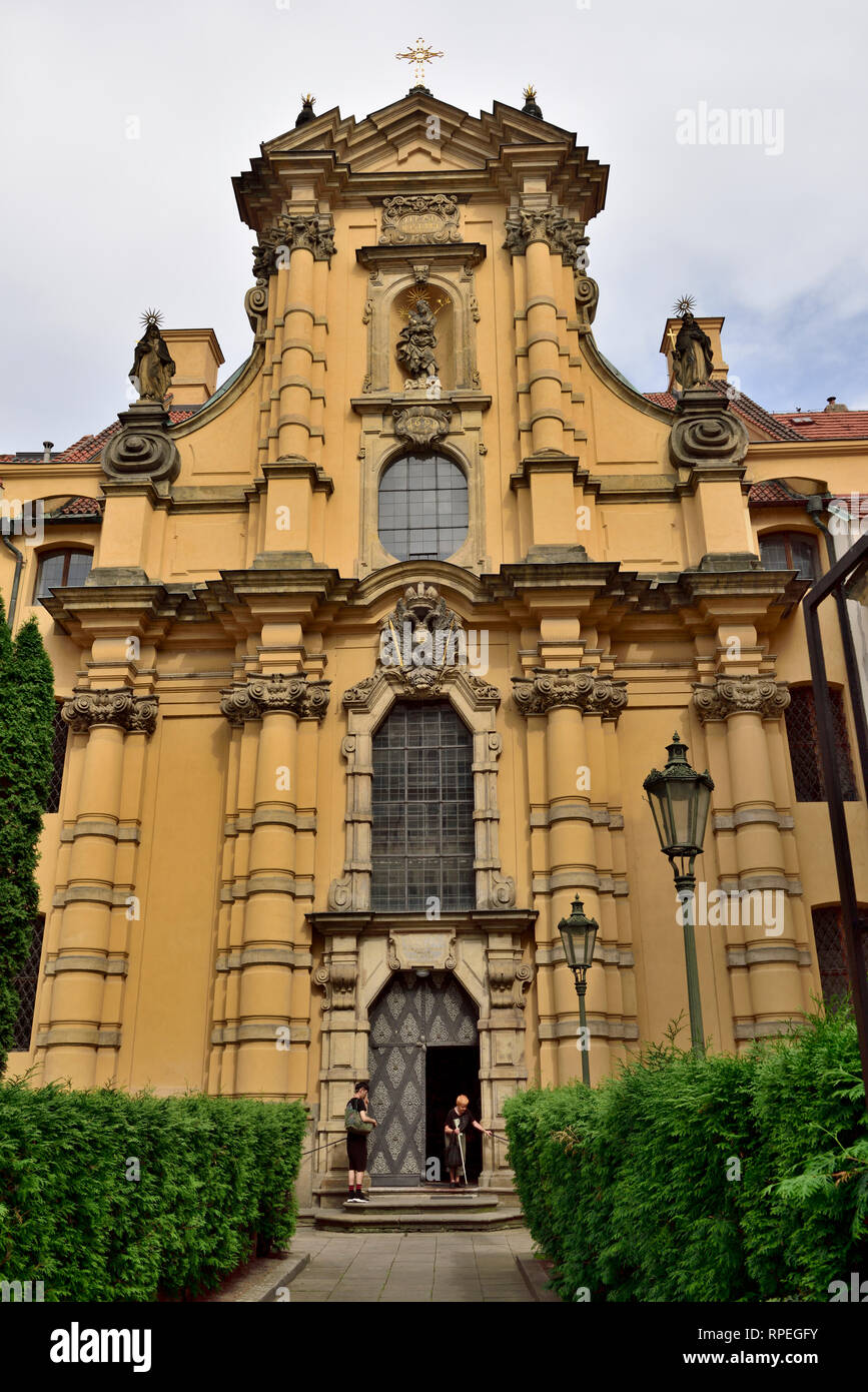 Outside front of St. Joseph Catholic Church, Prague, Czech Republic ...