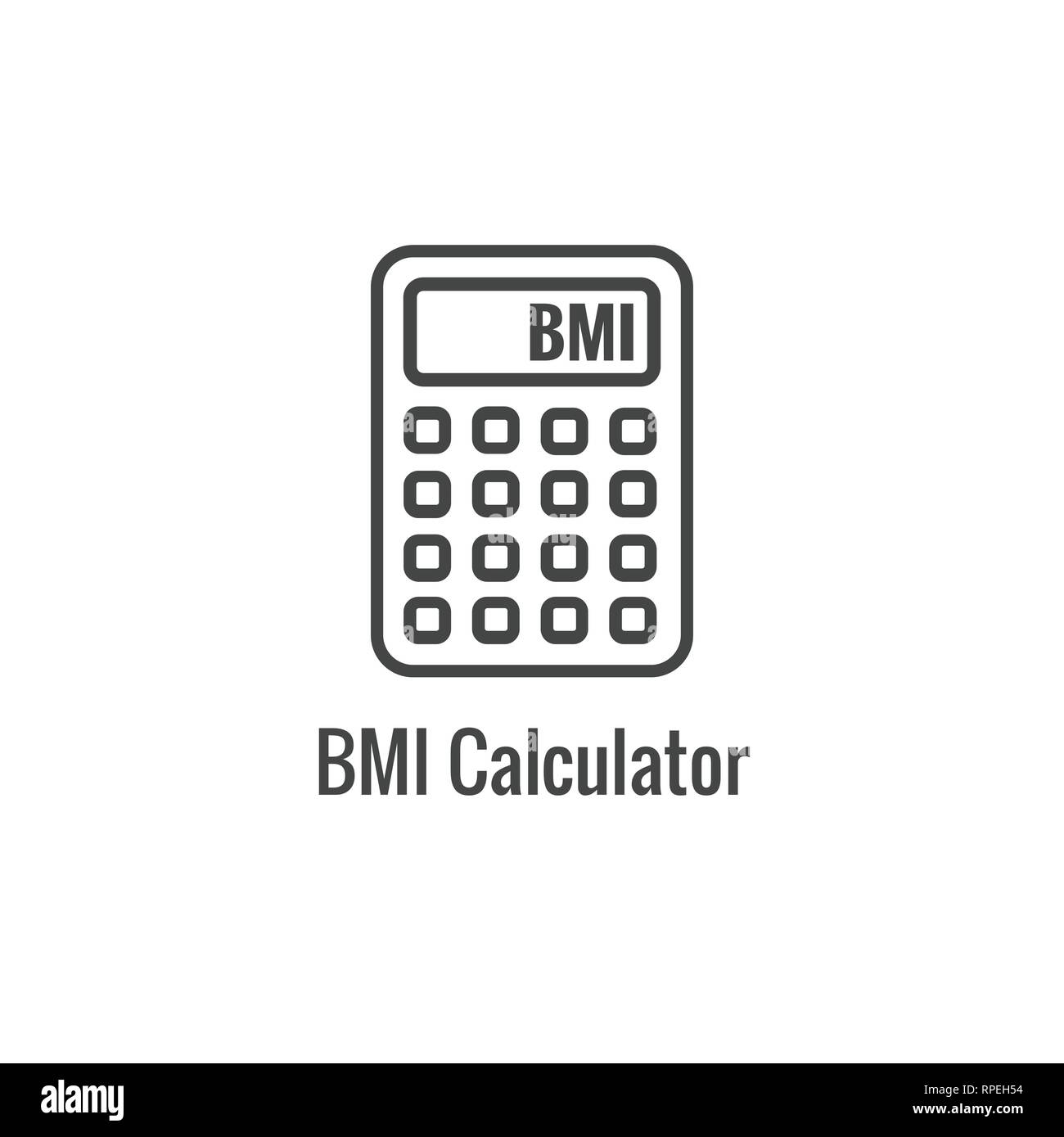 BMI / Body Mass Index Icon w image portraying weight balance Stock ...