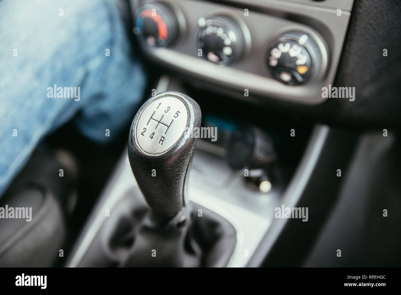 Sports car shift lever Stock Photo - Alamy
