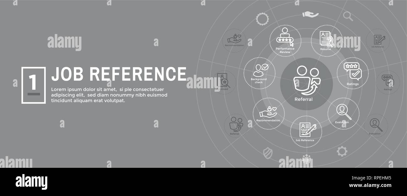 Referral Job Reference Web Header Banner & Icon Set Stock Vector Image ...