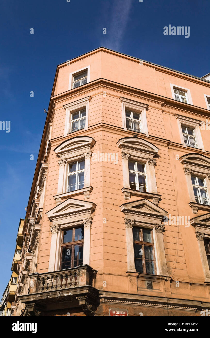 Old architectural residential building, Prague, Czech Republic Stock ...