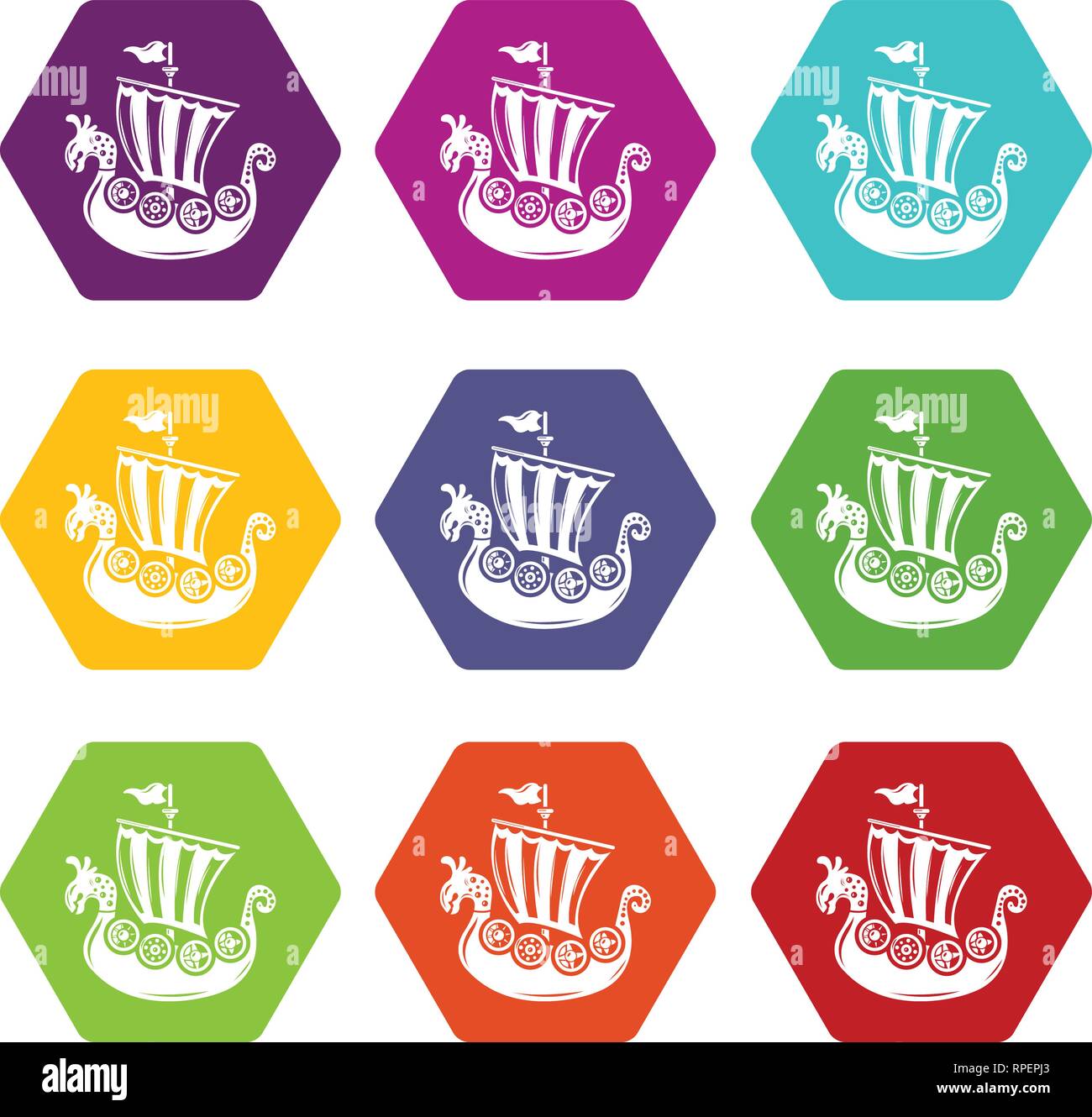 Frigate icons set 9 vector Stock Vector Image & Art - Alamy