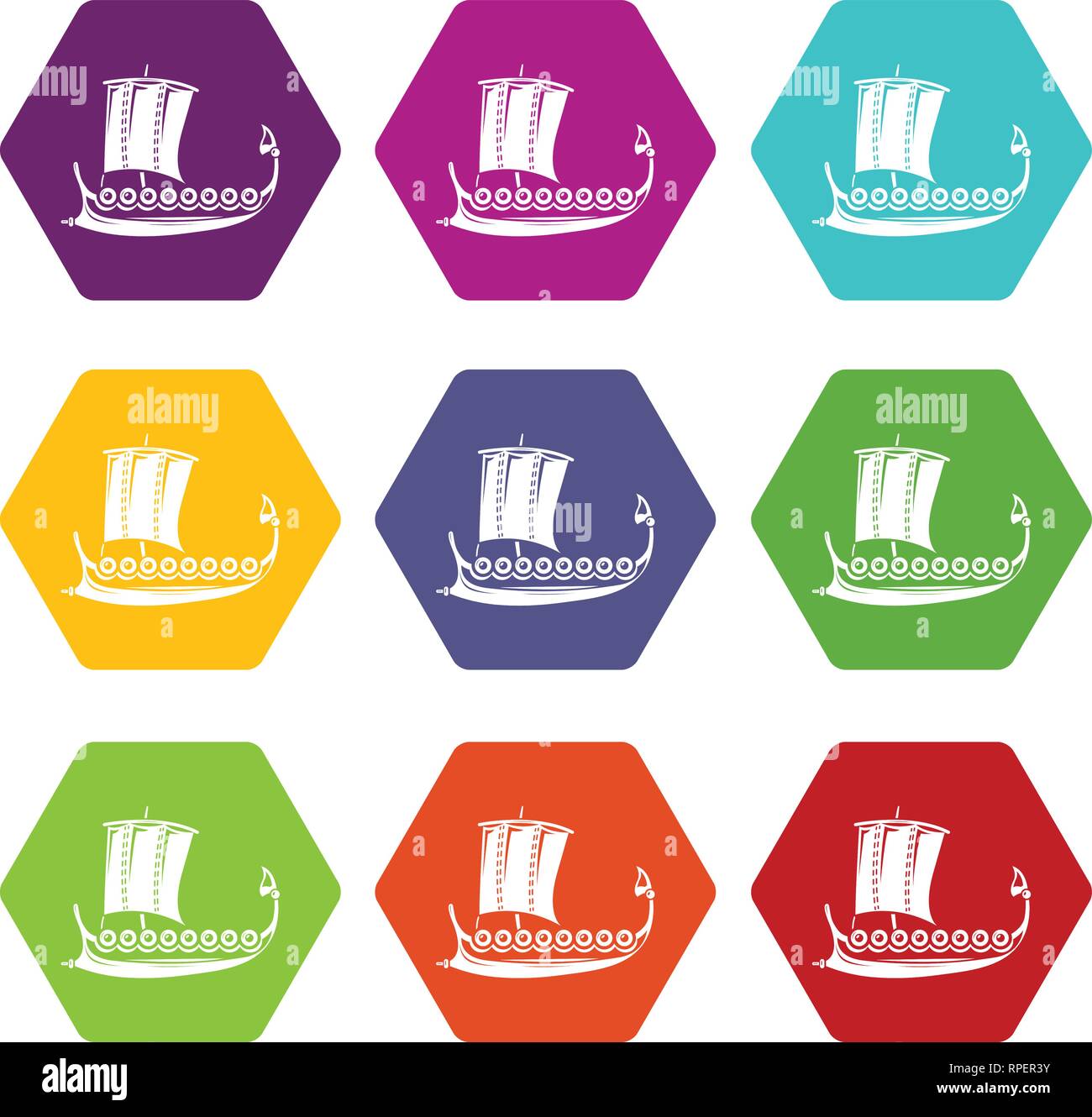 Galleon icons set 9 vector Stock Vector Image & Art - Alamy
