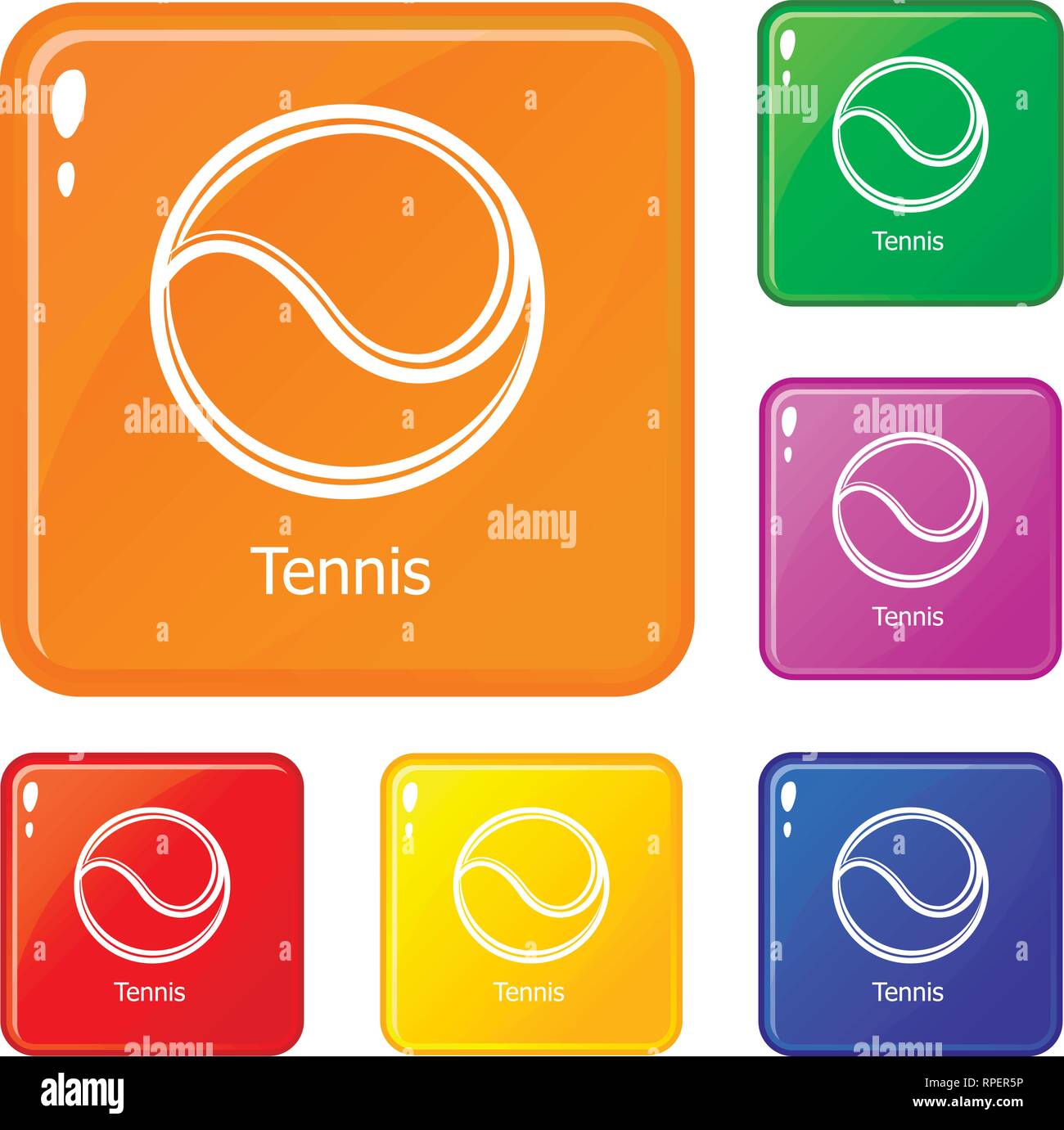 Tennis ball icons set vector color Stock Vector Image & Art - Alamy