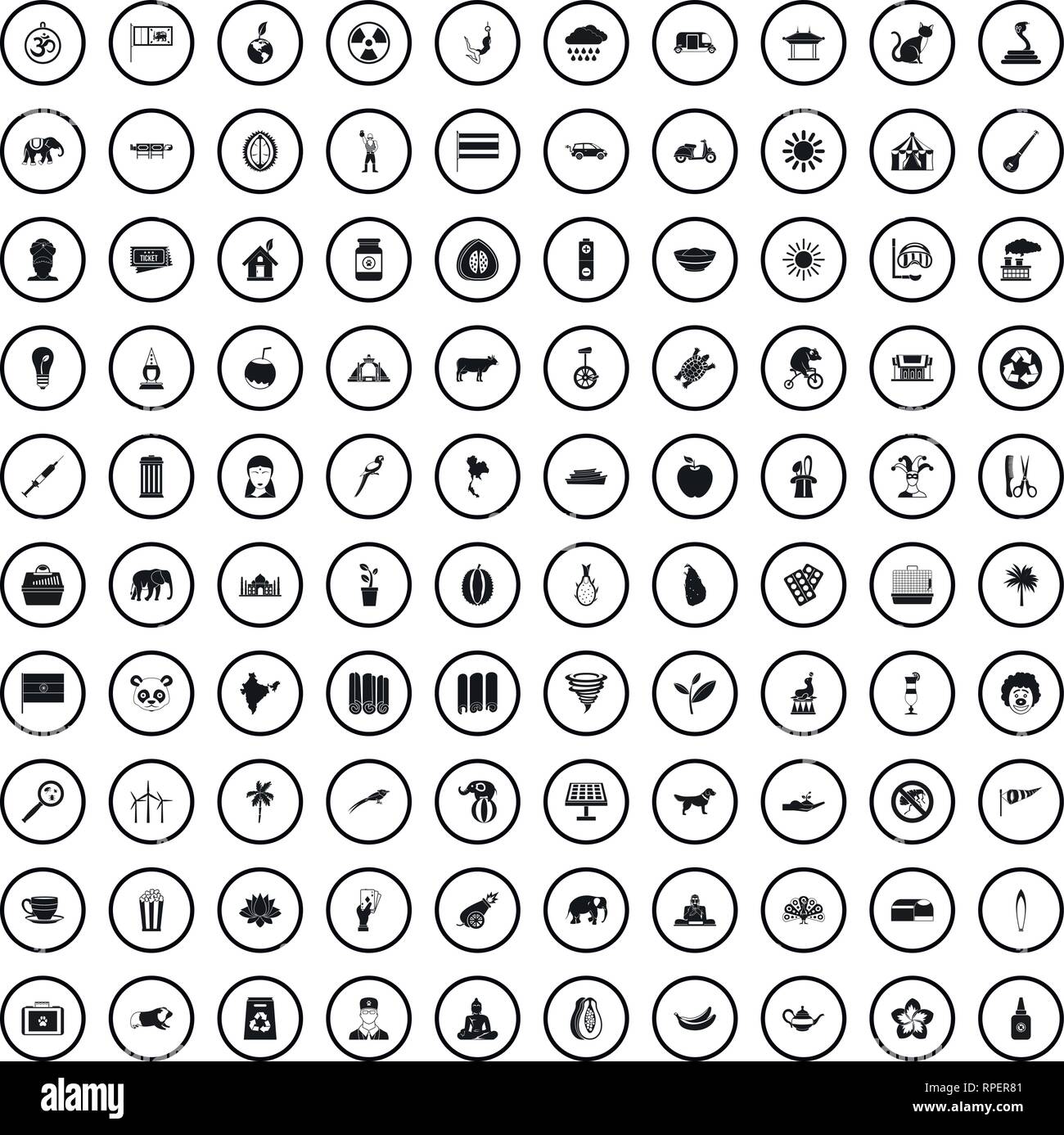 100 elephant icons set, simple style Stock Vector Image & Art - Alamy