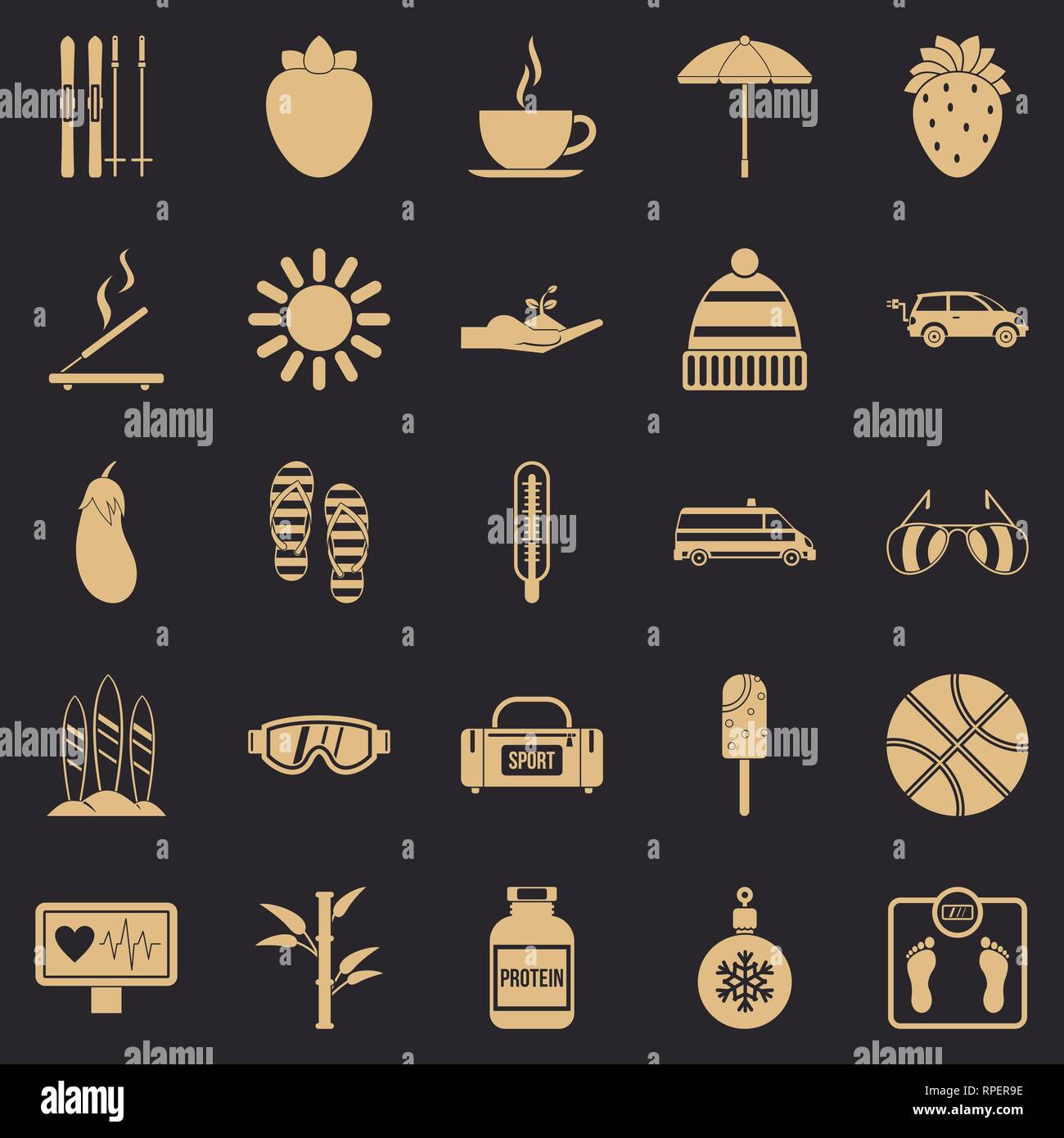 Health icons set, simple style Stock Vector Image & Art - Alamy