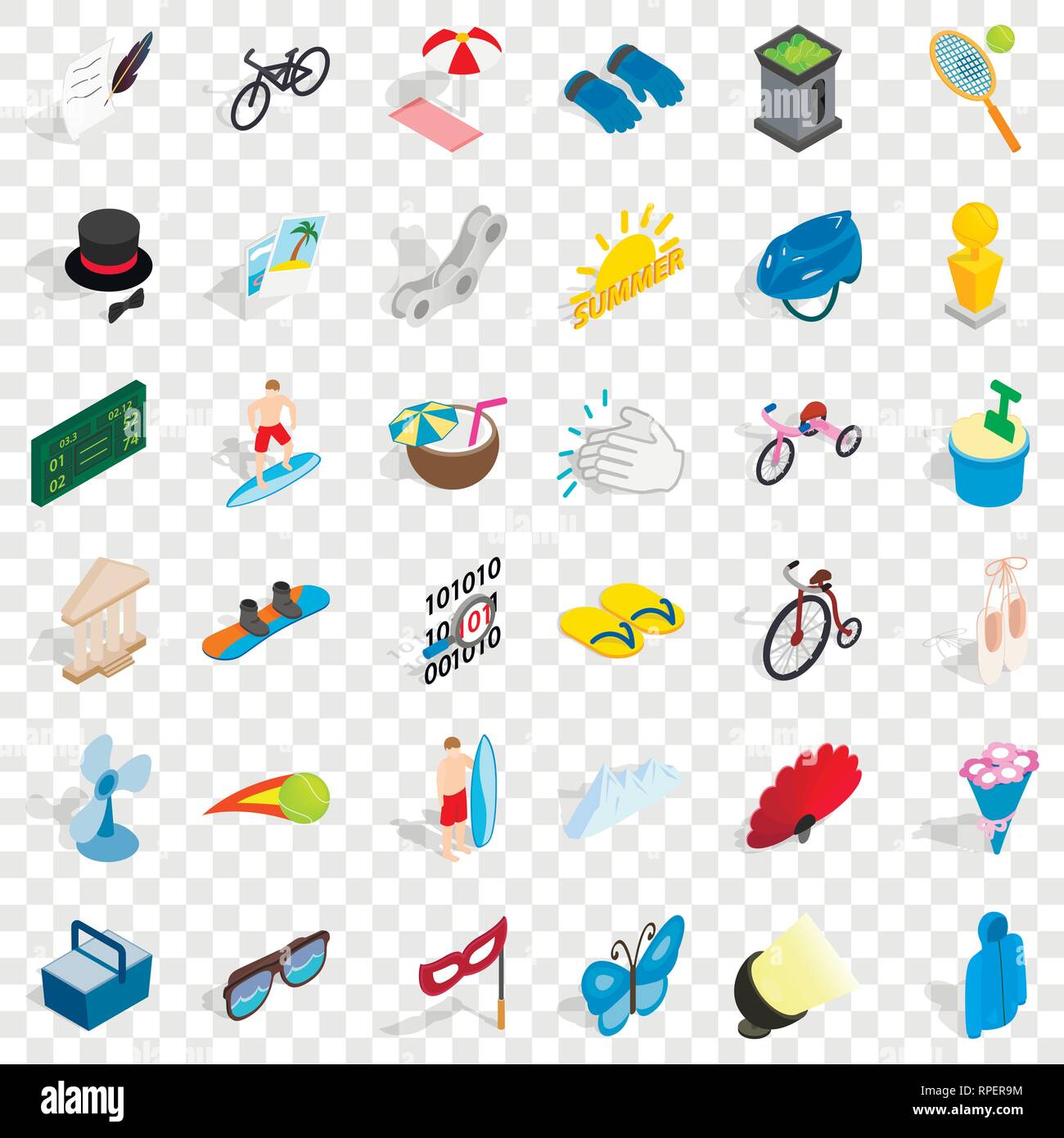 Summer game icons set, isometric style Stock Vector Image & Art - Alamy