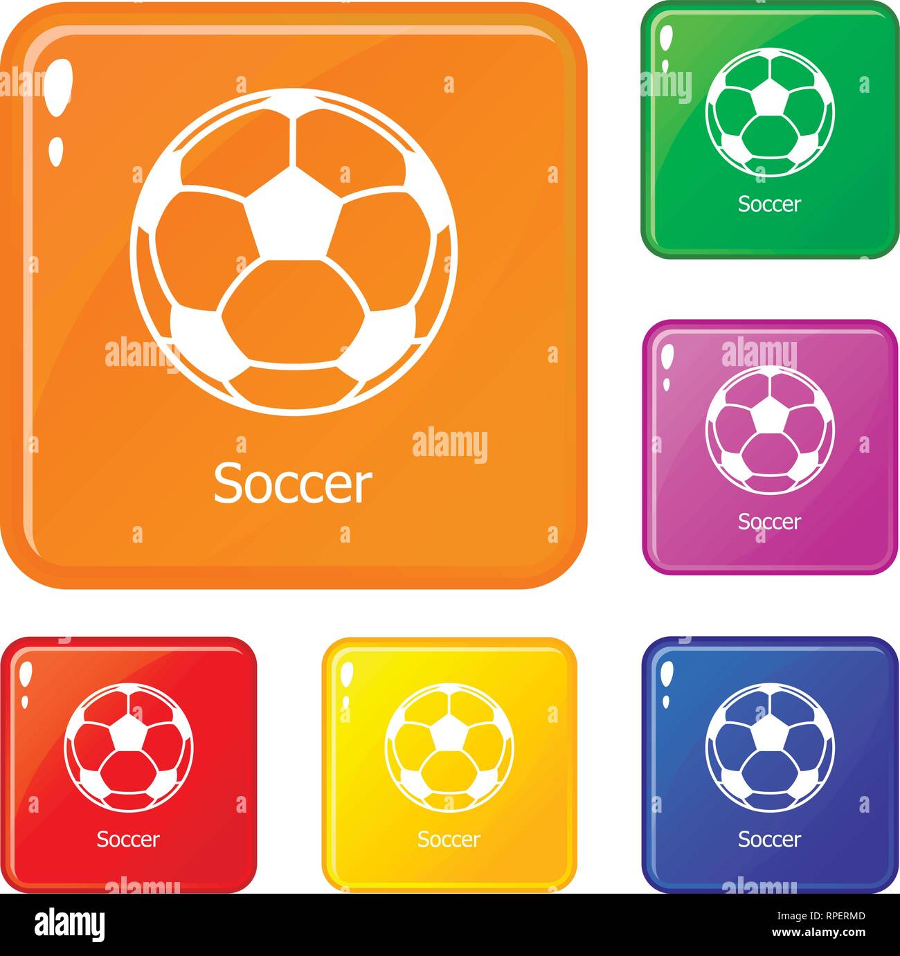 Soccer ball icons set vector color Stock Vector Image & Art - Alamy