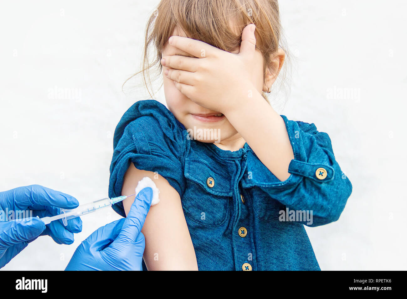 vaccination of children. An injection. Selective focus kids Stock Photo ...