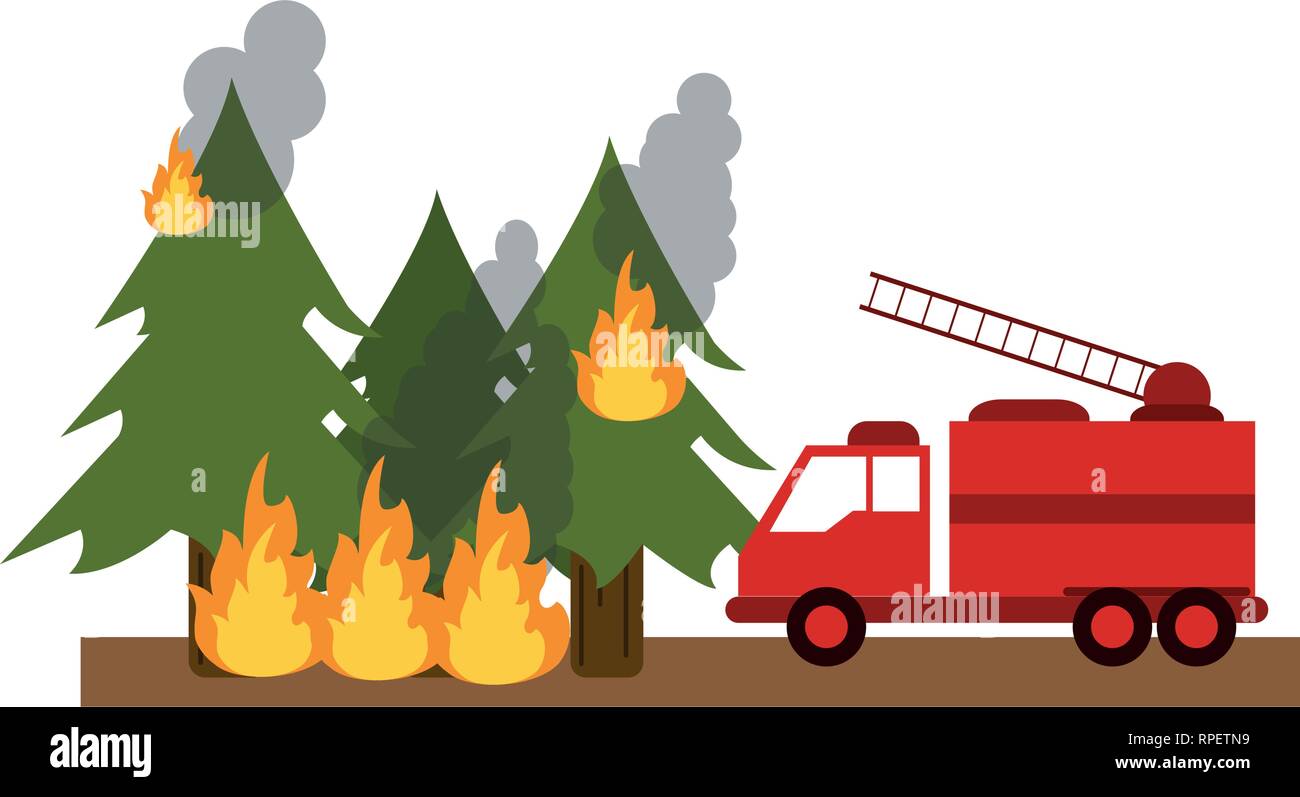 Firefighter forest Stock Vector Images - Alamy