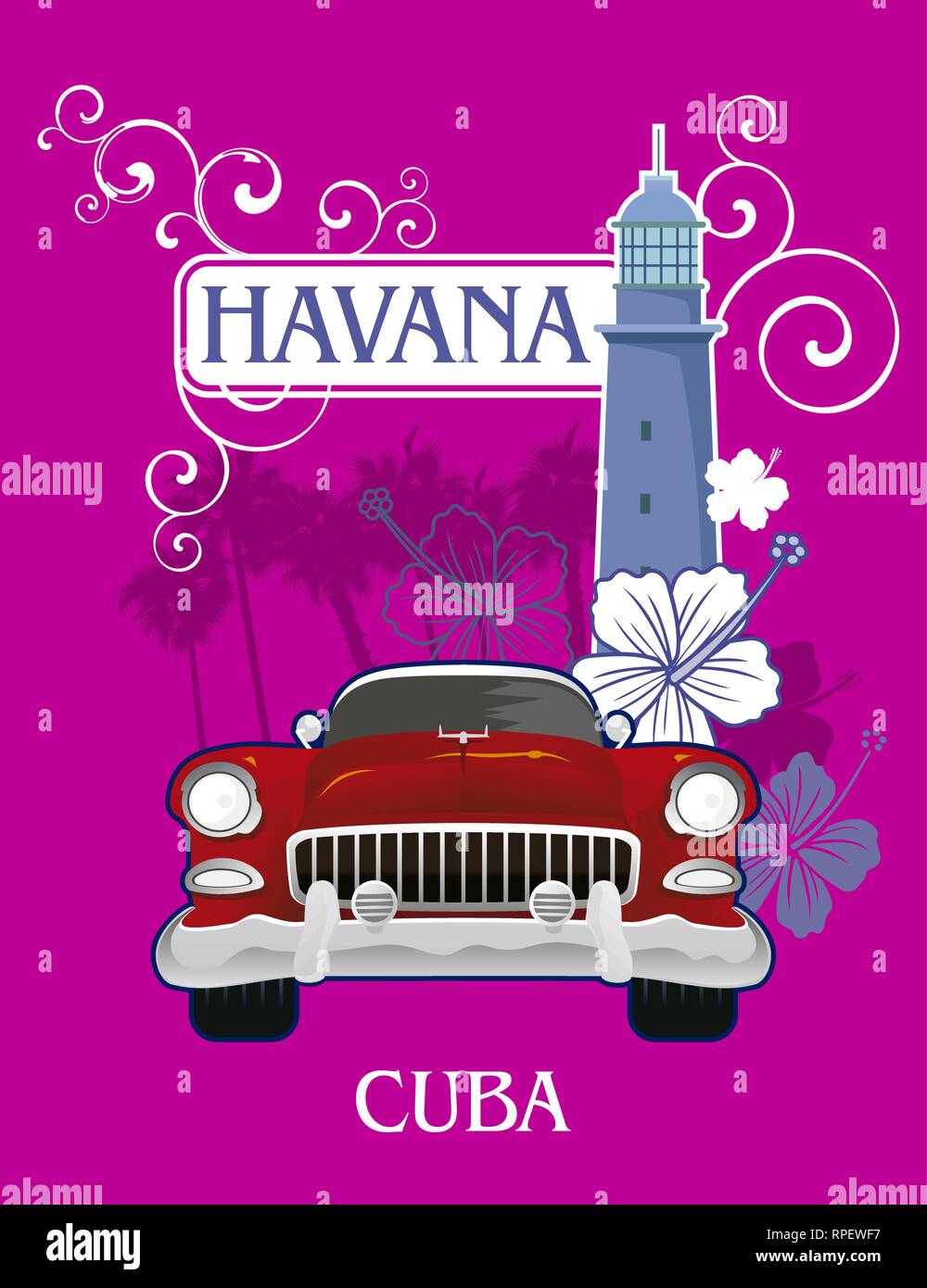 Cuba havana vacation travel Stock Vector Images - Alamy