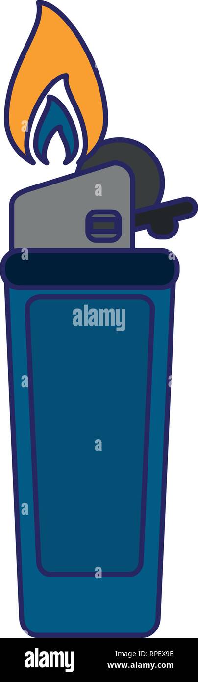 Lighter fire object blue lines Stock Vector Image & Art - Alamy