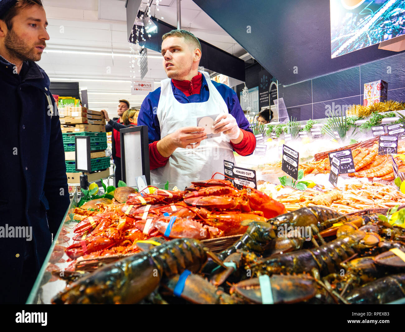 French supermarket meat hi-res stock photography and images - Alamy