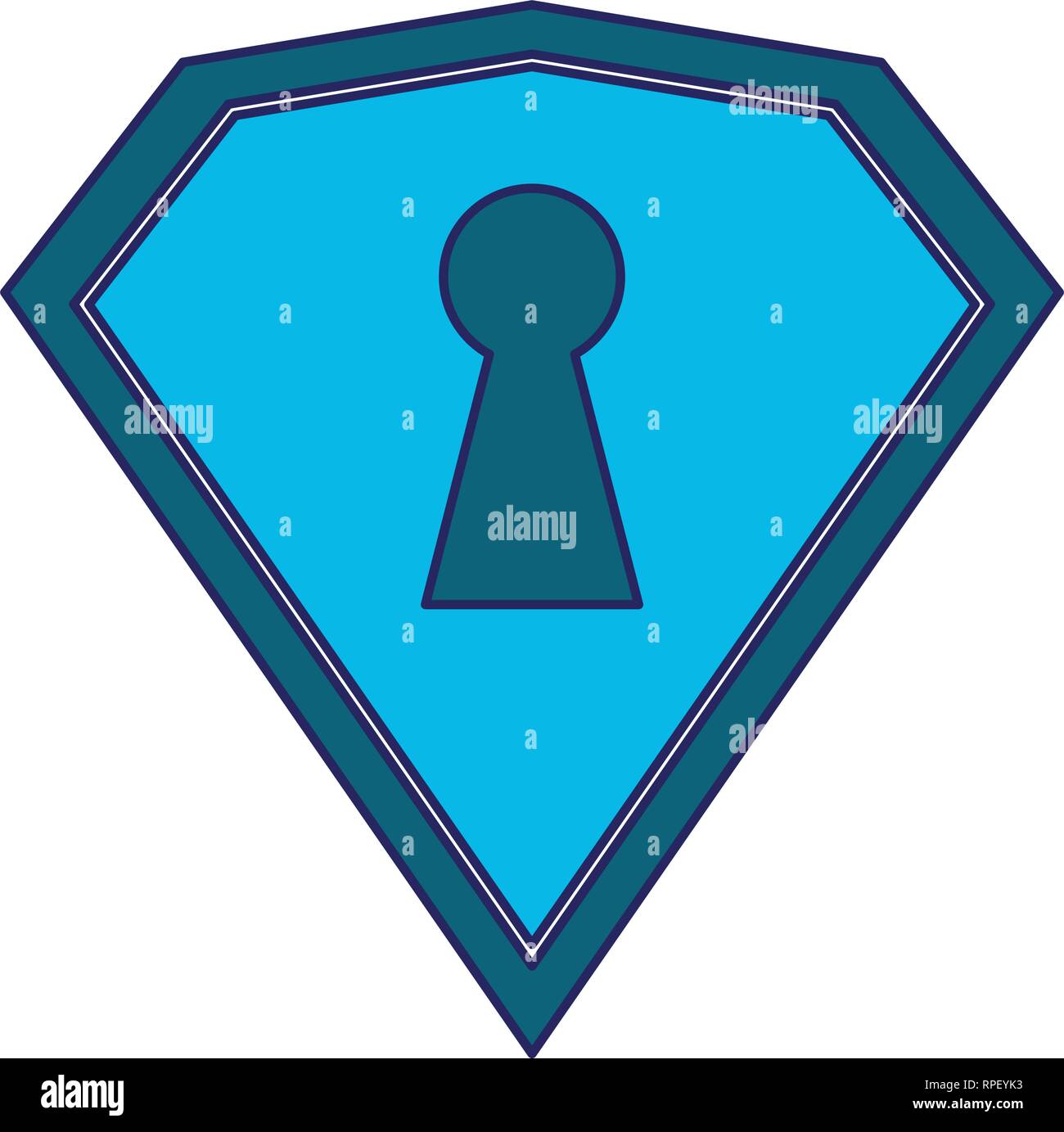 padlock key lock symbol blue lines Stock Vector Image & Art - Alamy