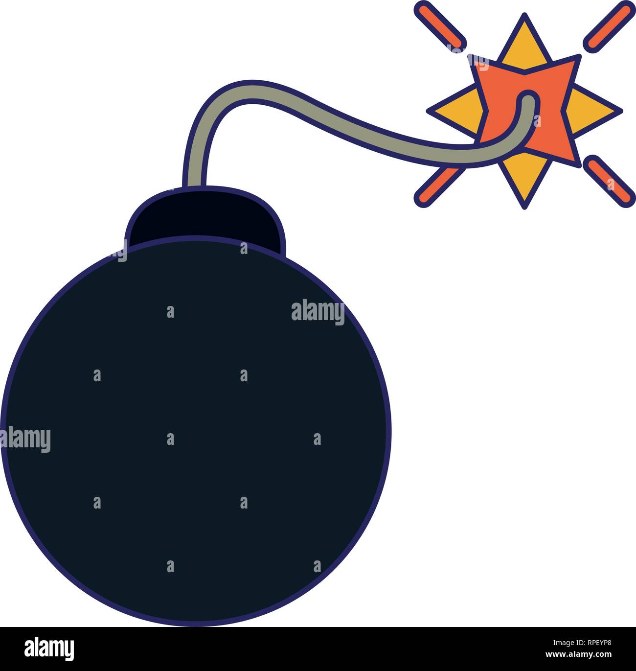 explosive round bomb symbol blue lines Stock Vector Image & Art - Alamy